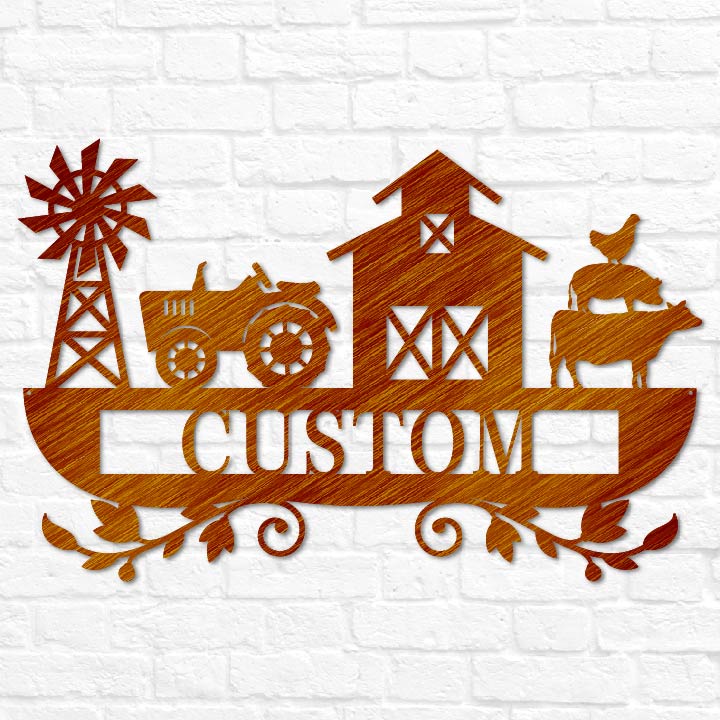 Metal Outdoor Farmhouse Name Sign | Rustic Farmhouse Boho Ranch Decor ...