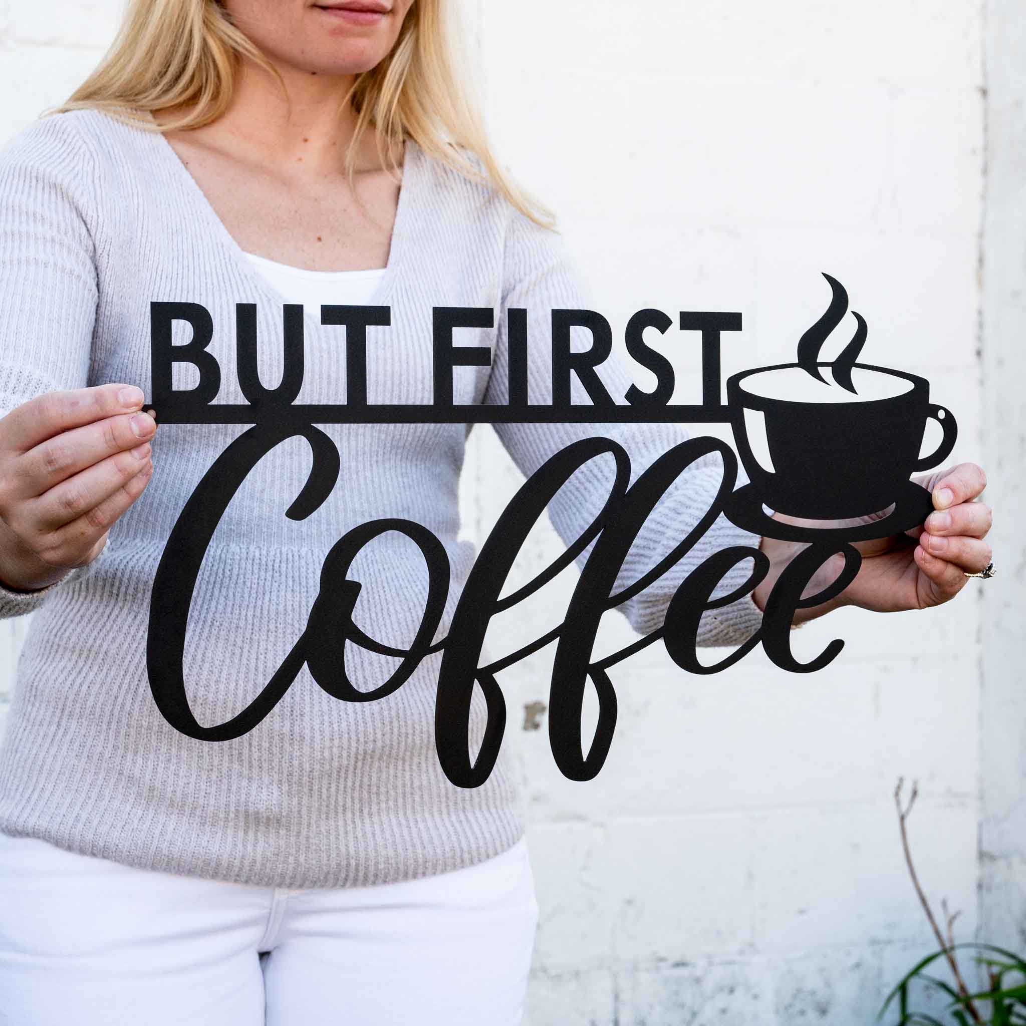 Metal "But First Coffee" Wall Decor | Kitchen Coffee Cafe Decor ...