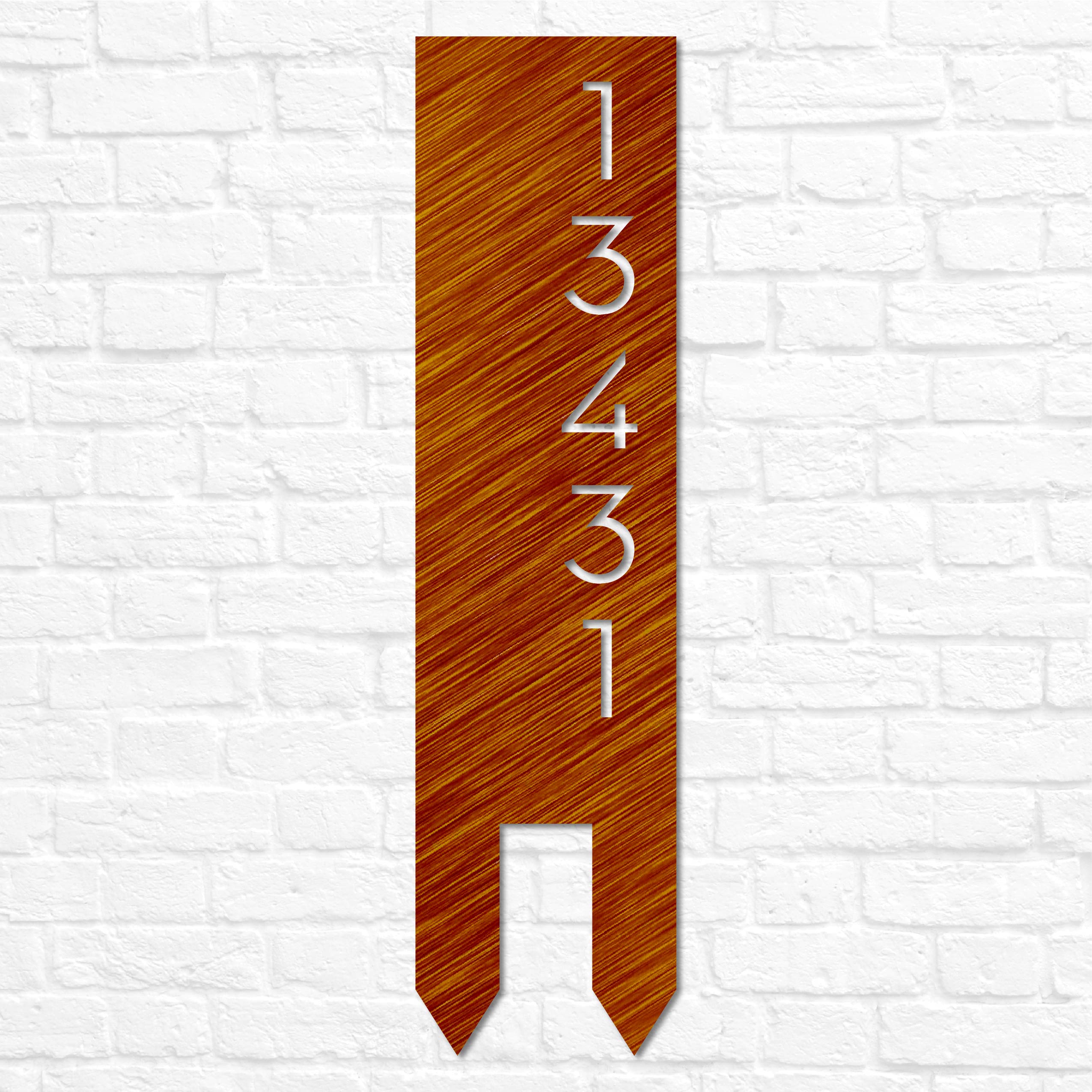 Vertical Metal Address Sign for Yard | Custom Home Number Decor ...