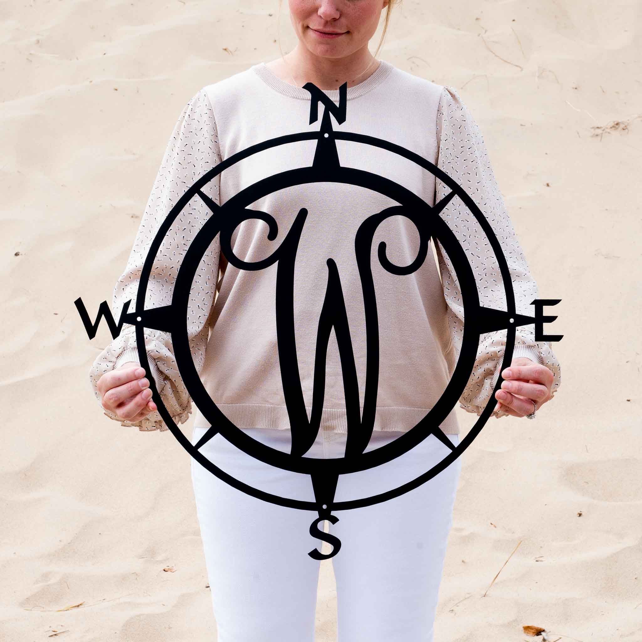 Outdoor Metal Compass Letter Monogram | Destination Wedding Gift ...