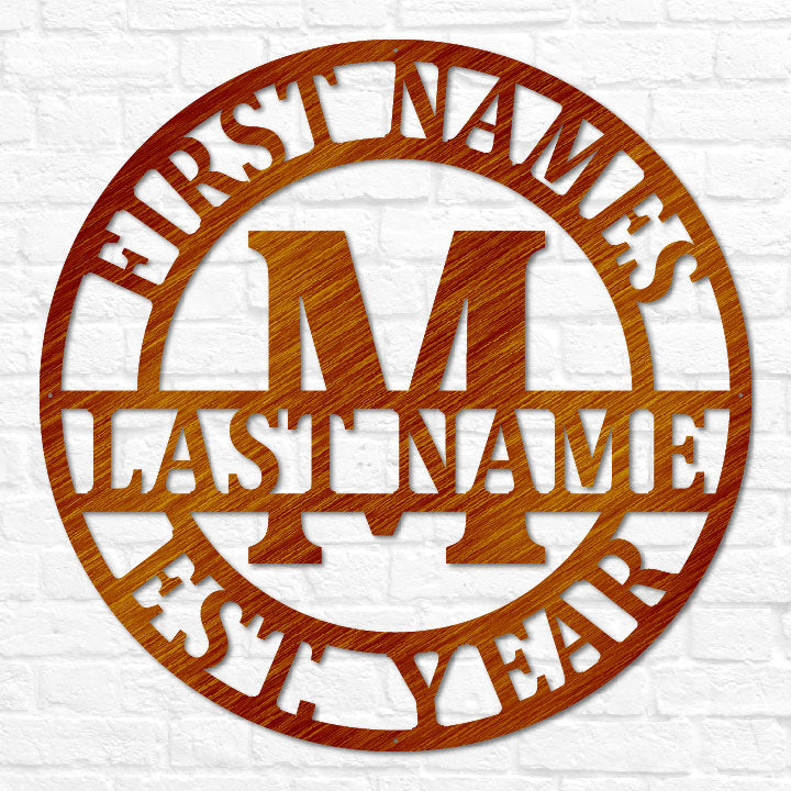 Double Circle Split Letter Metal Monogram | Personalized Home Decor ...