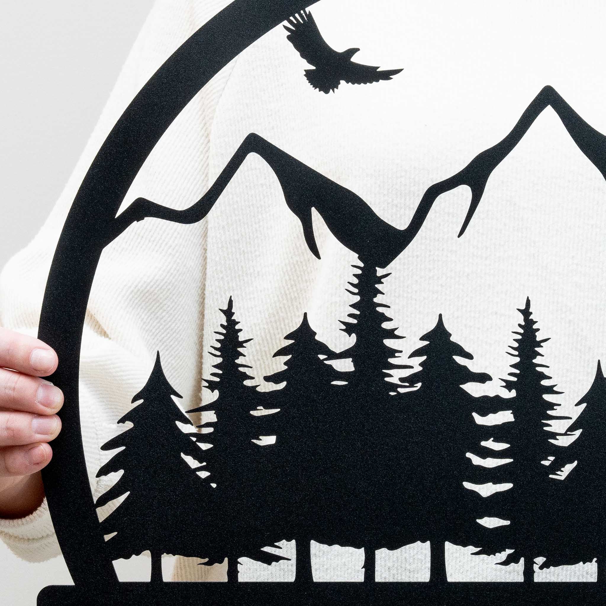 Outdoor Tree Line Name Sign | Custom Cabin Home Decor | Gift for Dad ...