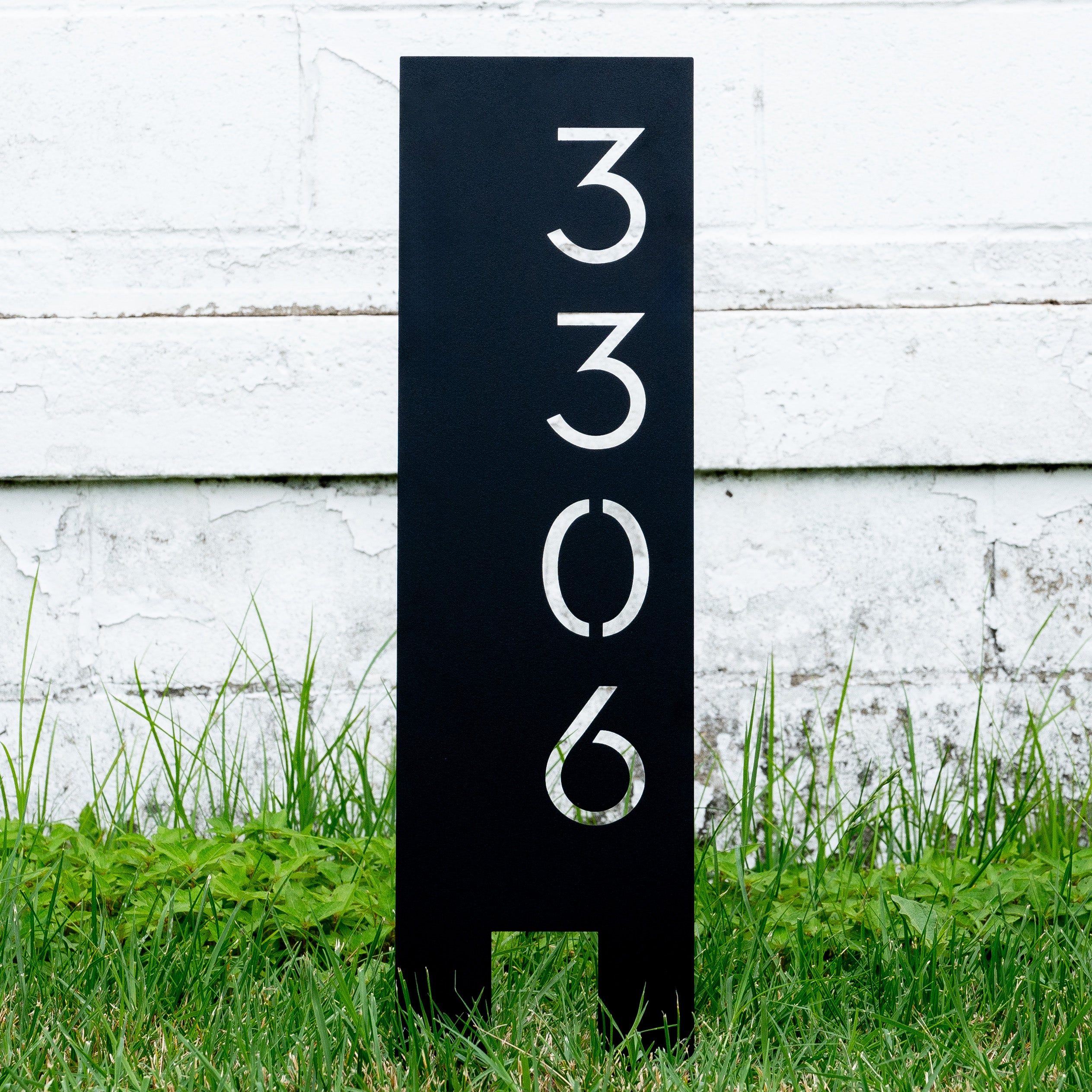 Vertical Metal Address Sign for Yard | Custom Home Number Decor ...
