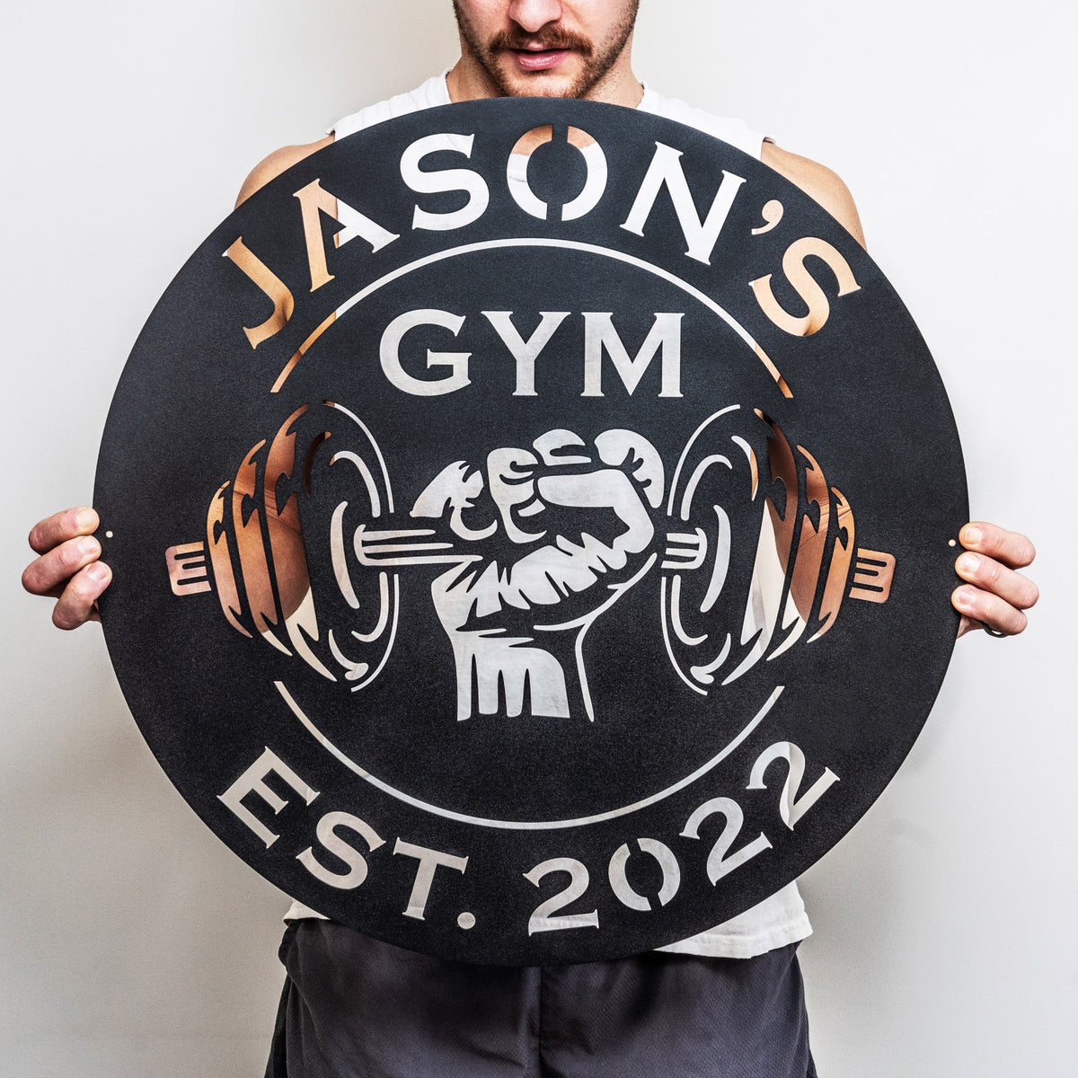 Personalized Dumbbell Gym Name Sign | Home Gym Workout Room Decor ...