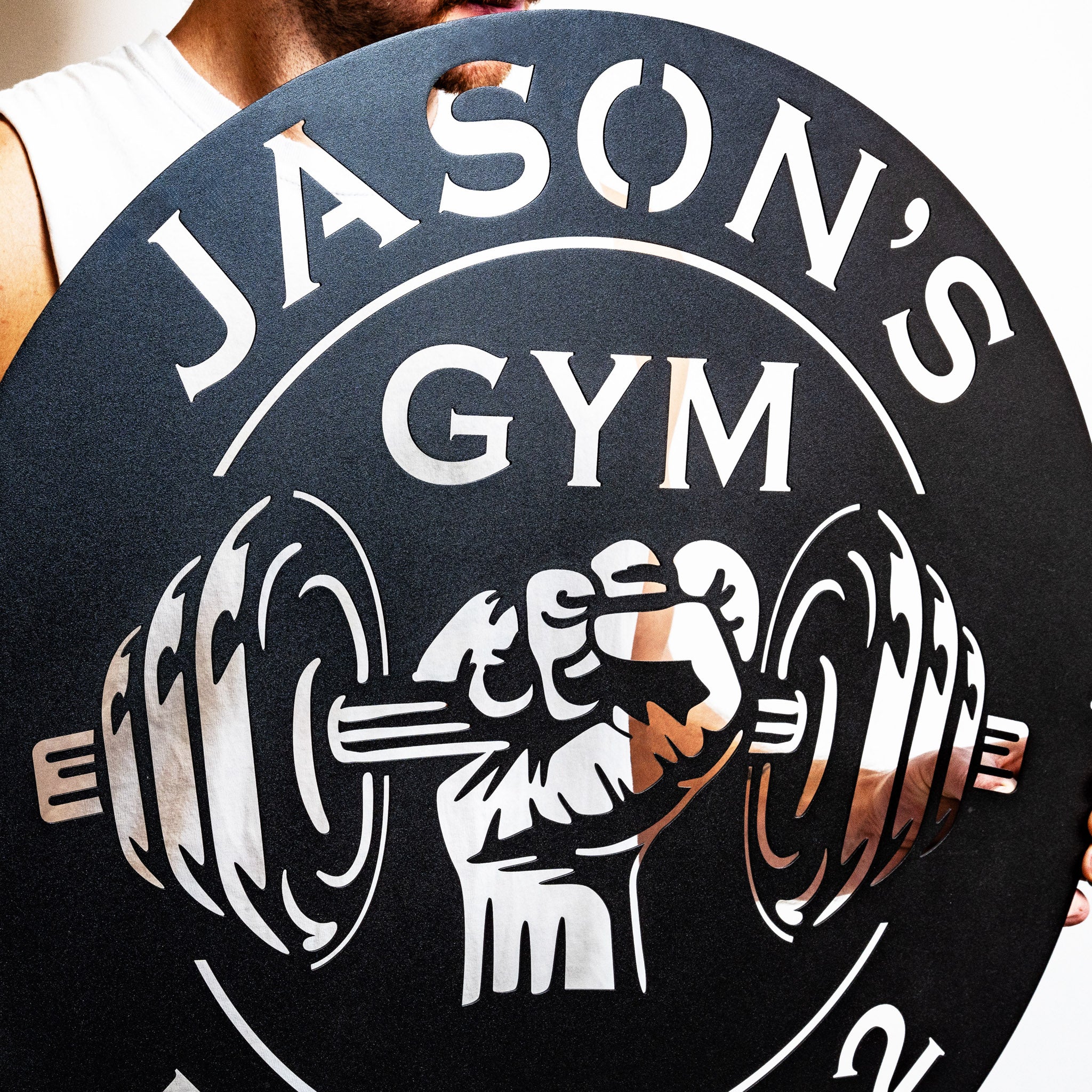 Personalized Dumbbell Gym Name Sign | Home Gym Workout Room Decor ...