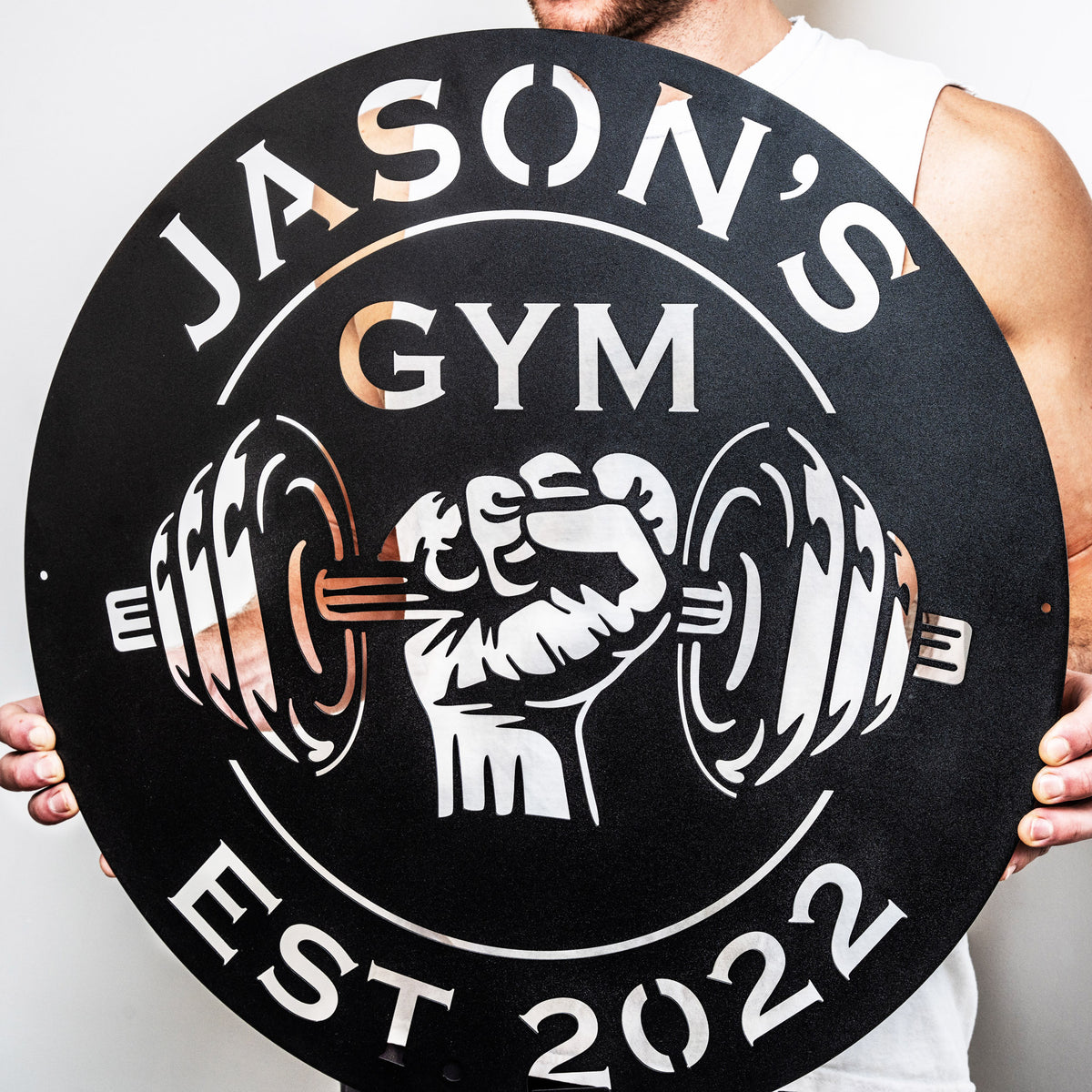 Personalized Dumbbell Gym Name Sign | Home Gym Workout Room Decor ...