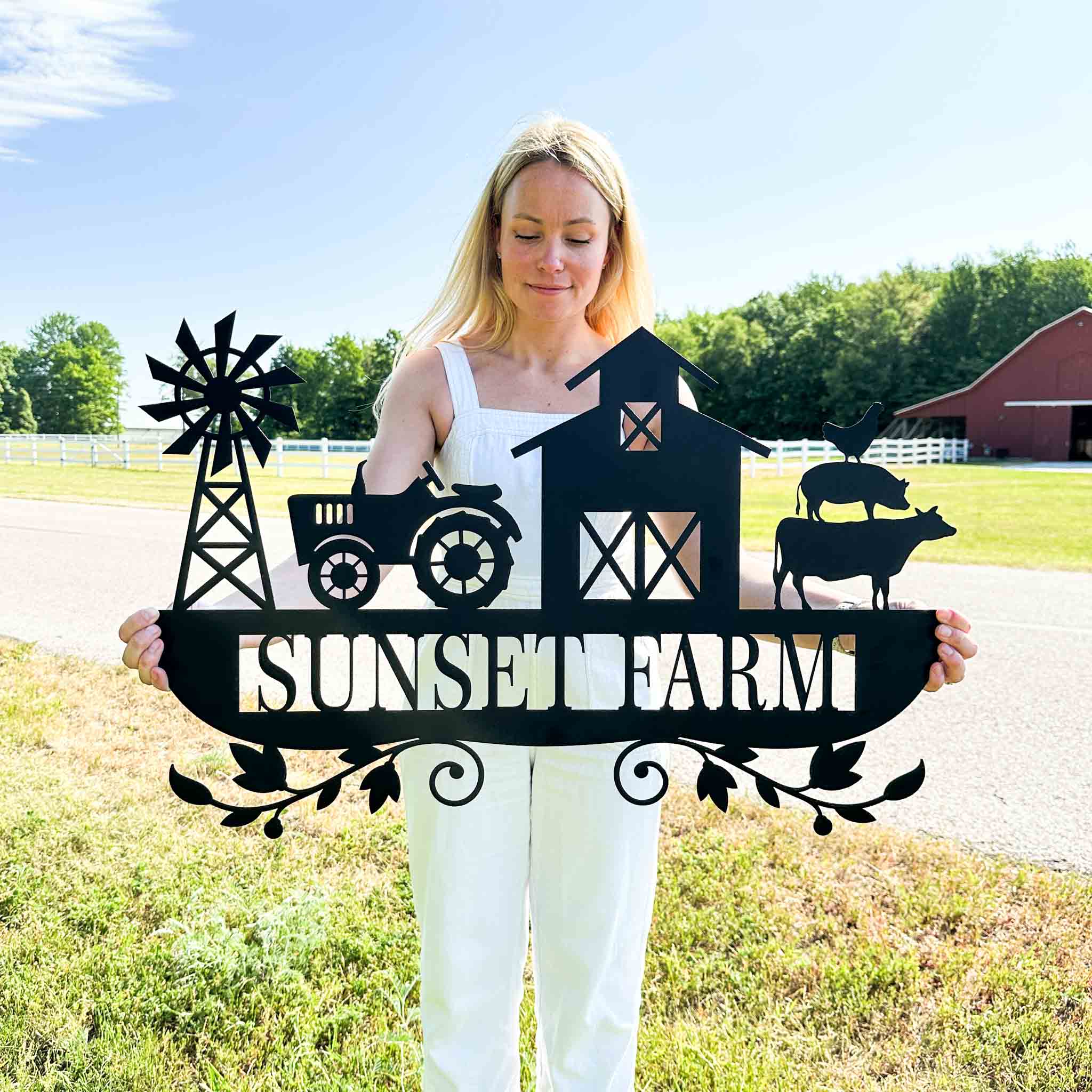 Metal Outdoor Farmhouse Name Sign | Rustic Farmhouse Boho Ranch Decor ...