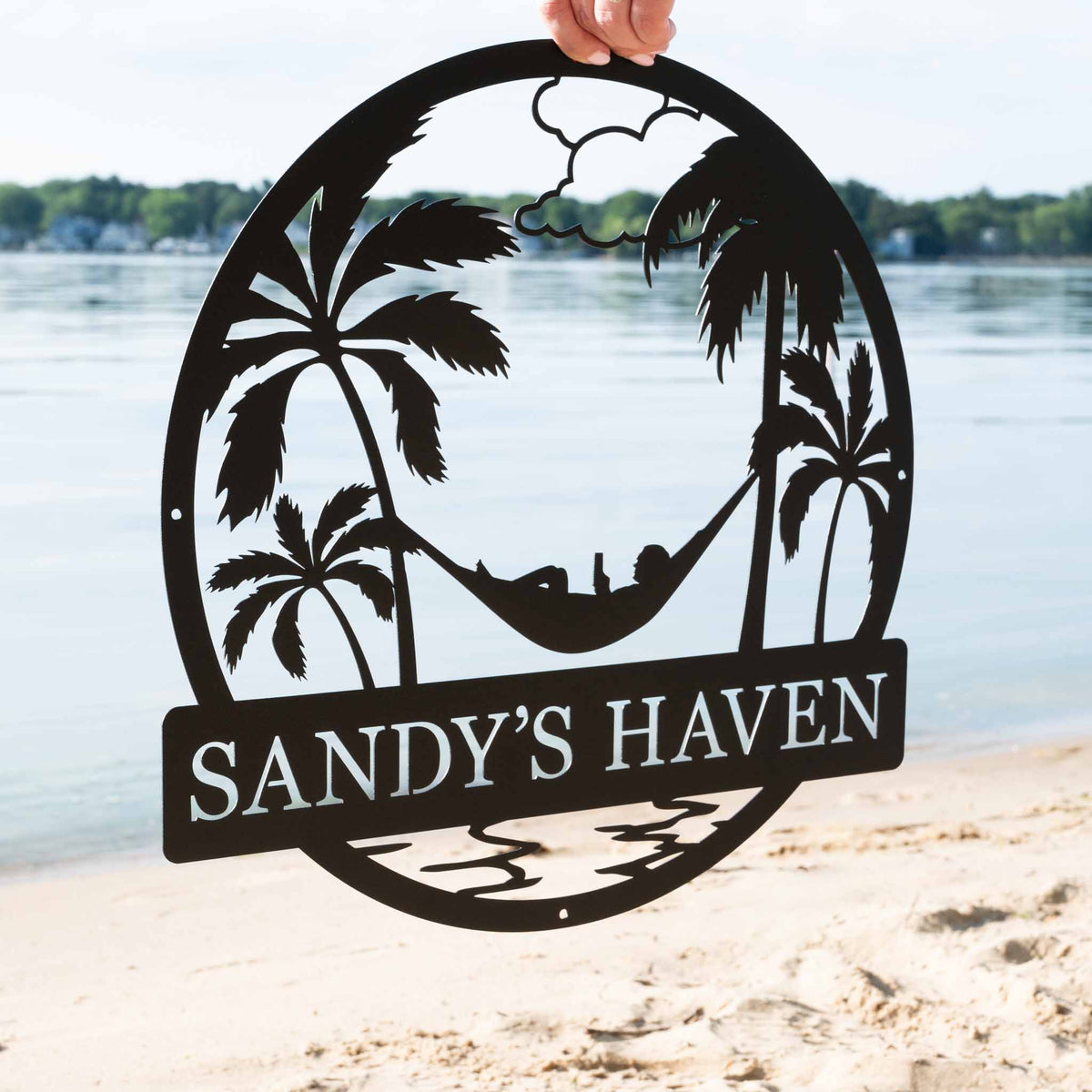 Outdoor Metal Hammock Name Sign | Hikers Outdoorsman Gift Cabin Decor ...