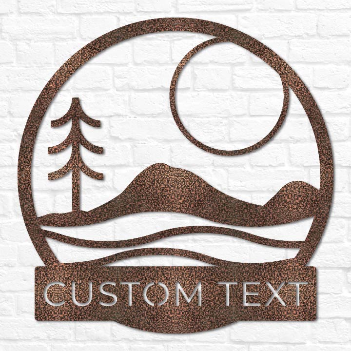 Mid Century Modern Metal Decor | Lake Scene with Custom Name– Lakeshore ...