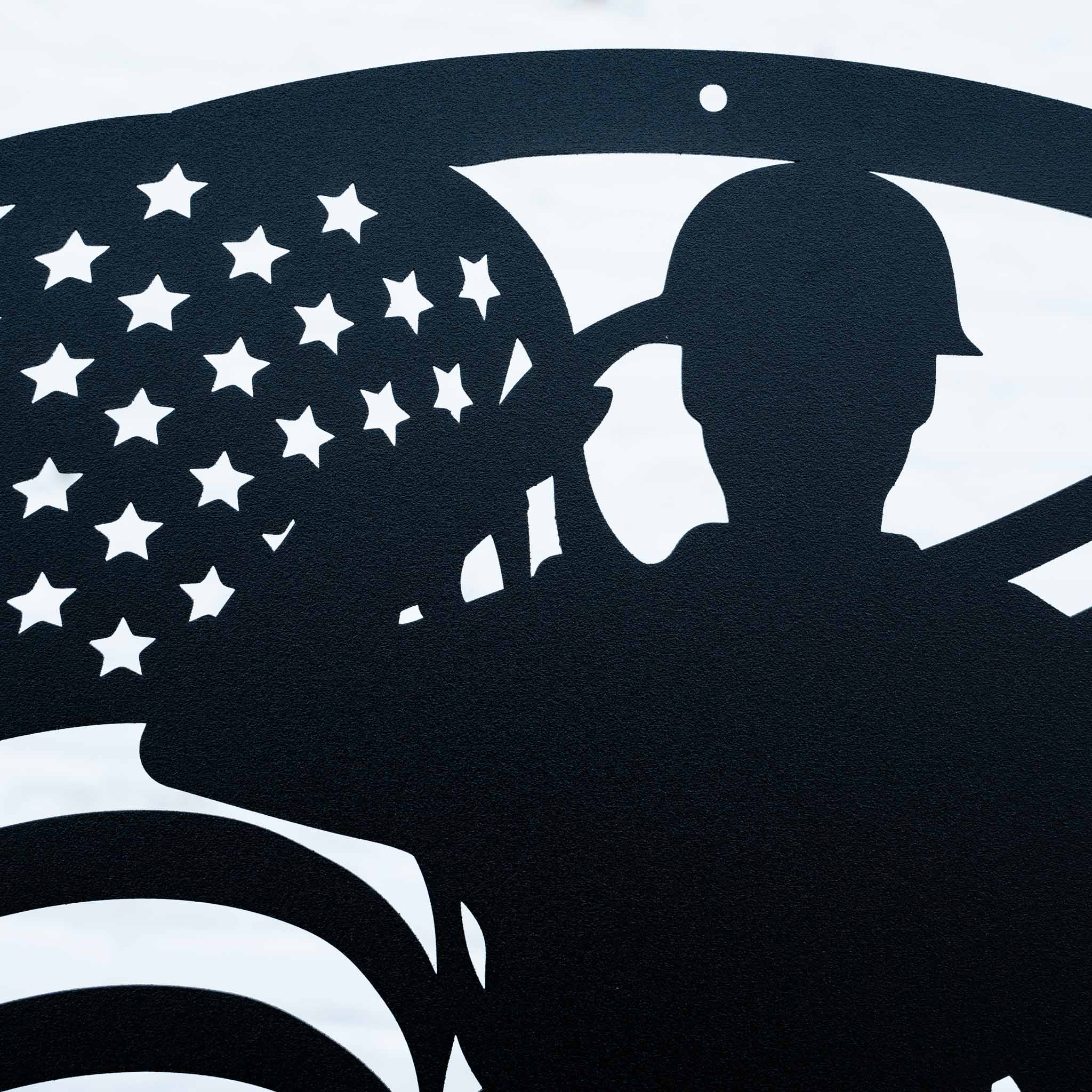 Military Monogram | Metal Name Sign with US Flag | Veteran Gift ...