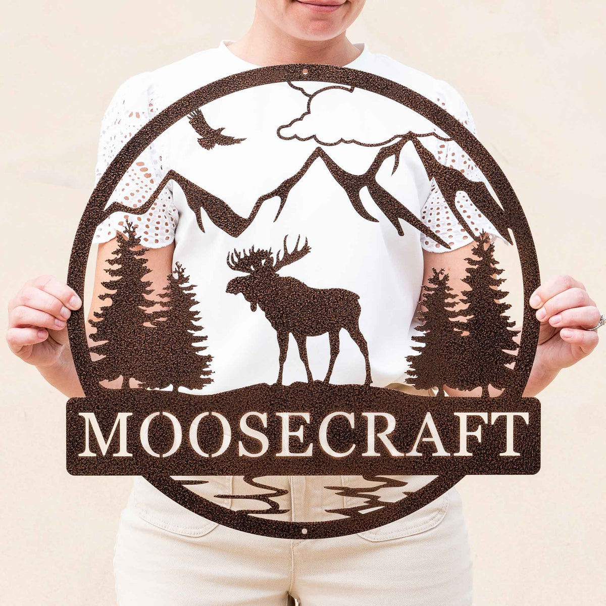 Outdoor Moose Name Sign | Cabin Camper Decor | Hunting Outdoorsman Gift ...