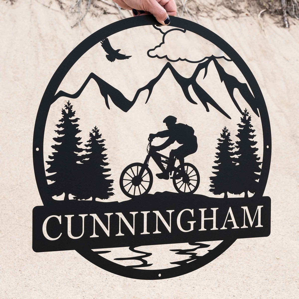 Mountain Bike Outdoor Monogram | Outdoor Name Sign Mountain Biker Gift ...