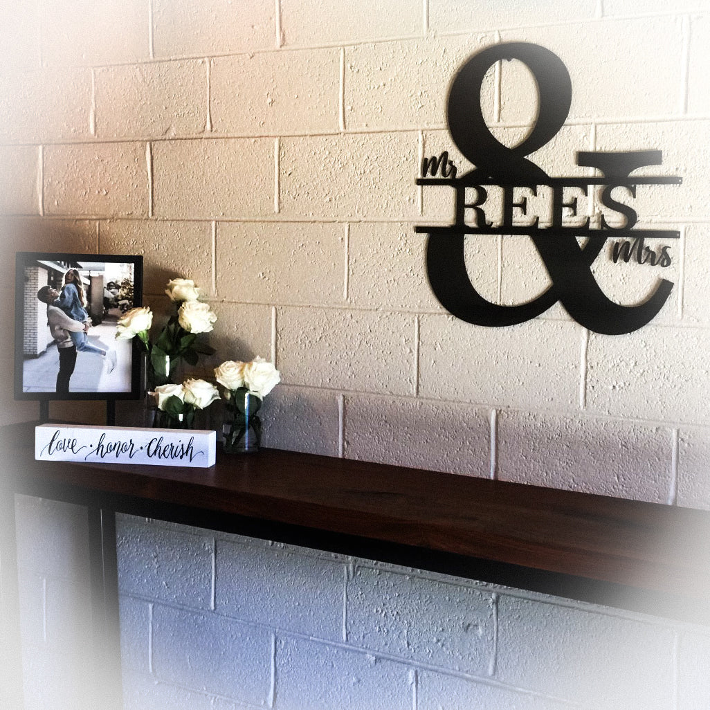 Mr & Mrs Split Name Monogram | Wedding Table Decor | Bridal Shower ...