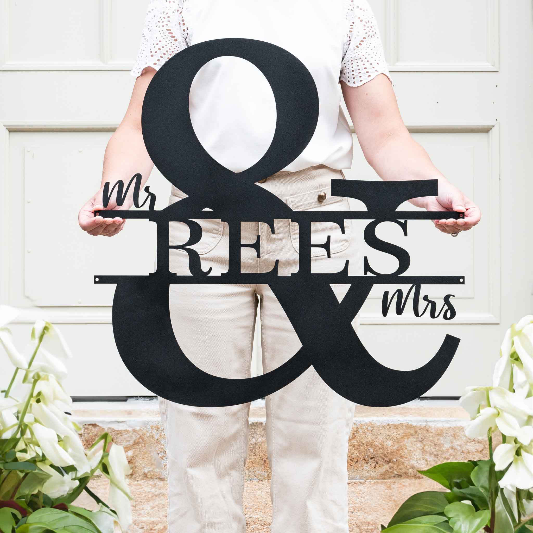 Mr & Mrs Split Name Monogram | Wedding Table Decor | Bridal Shower ...