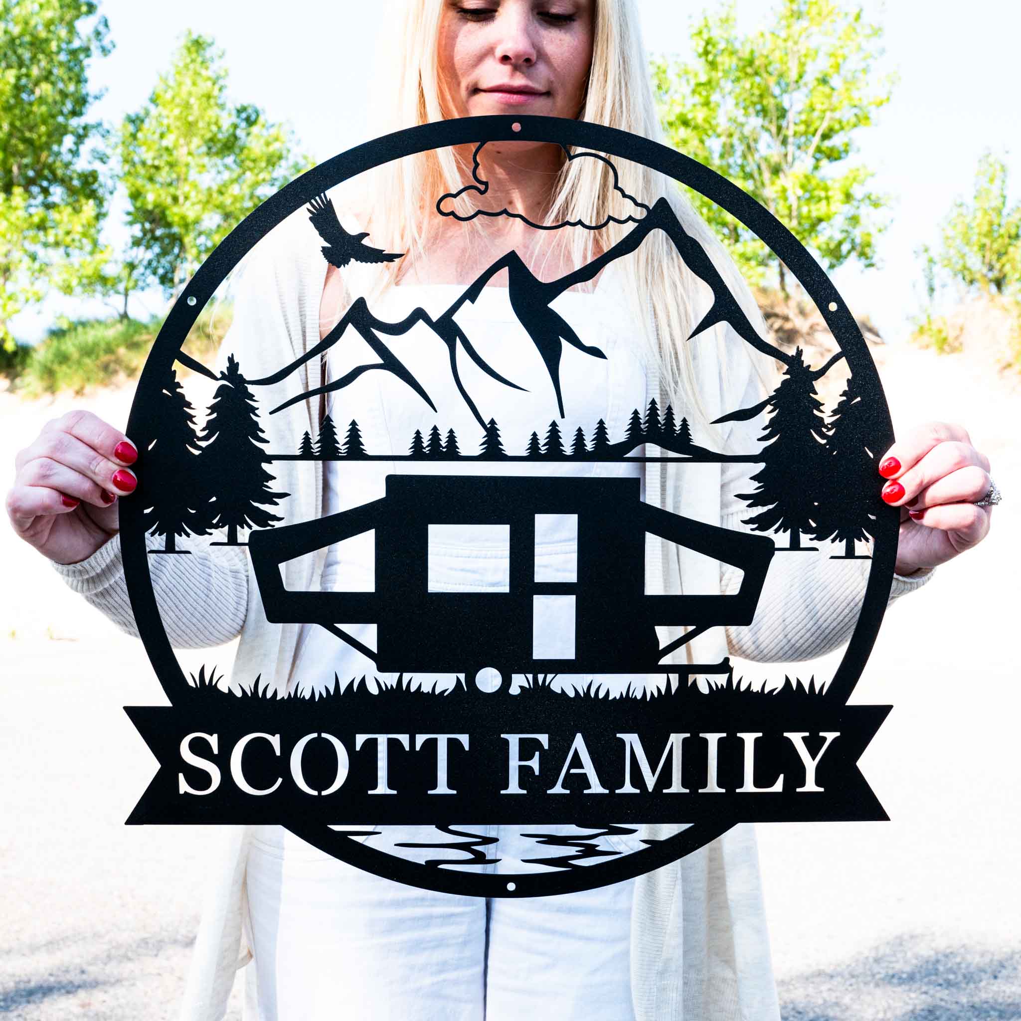 Personalzied Metal Pop Up Camper Outdoor Sign | Cabin Camper Decor ...