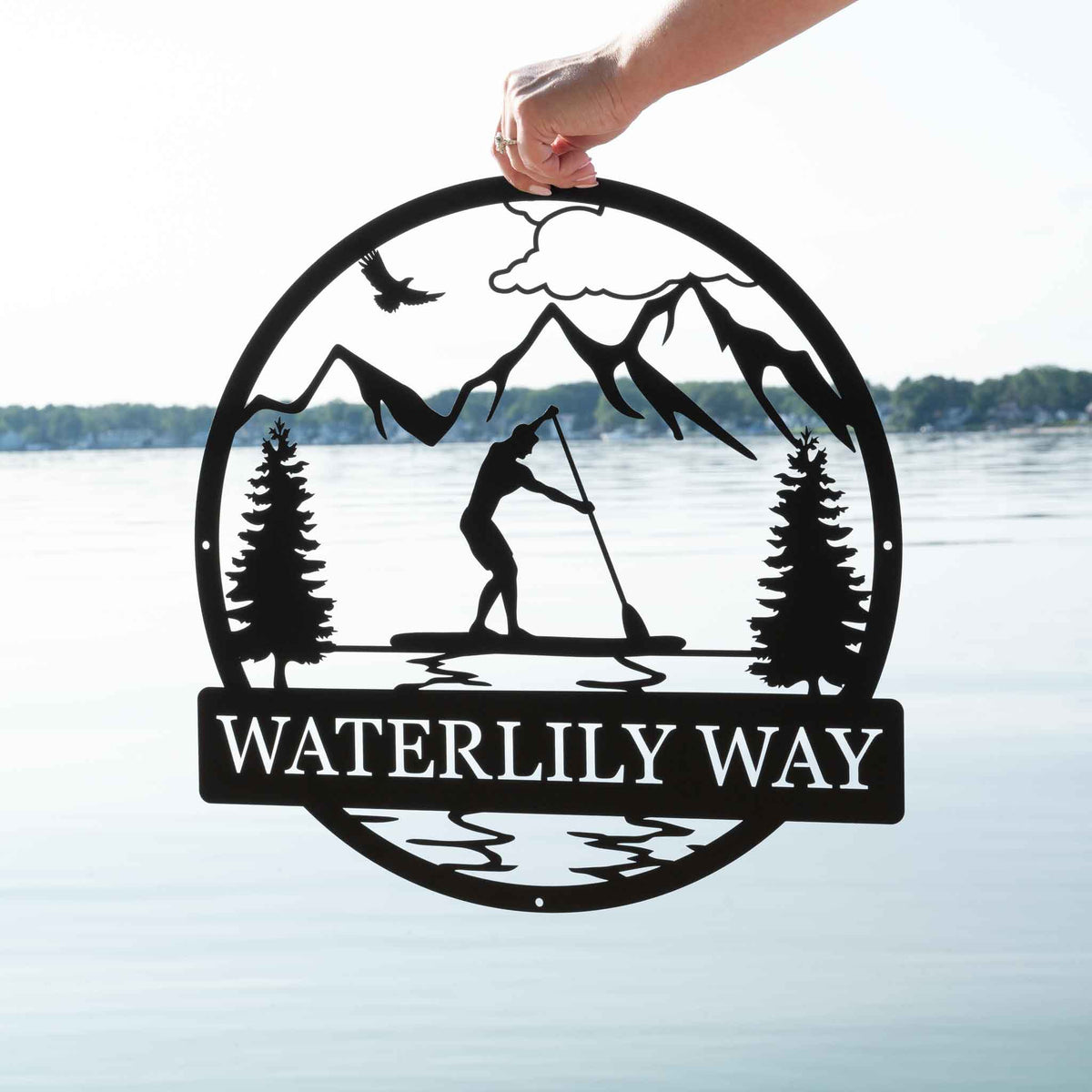 Outdoor Paddle Board Name Sign | Cottage Lake House Cabin Gift Decor ...