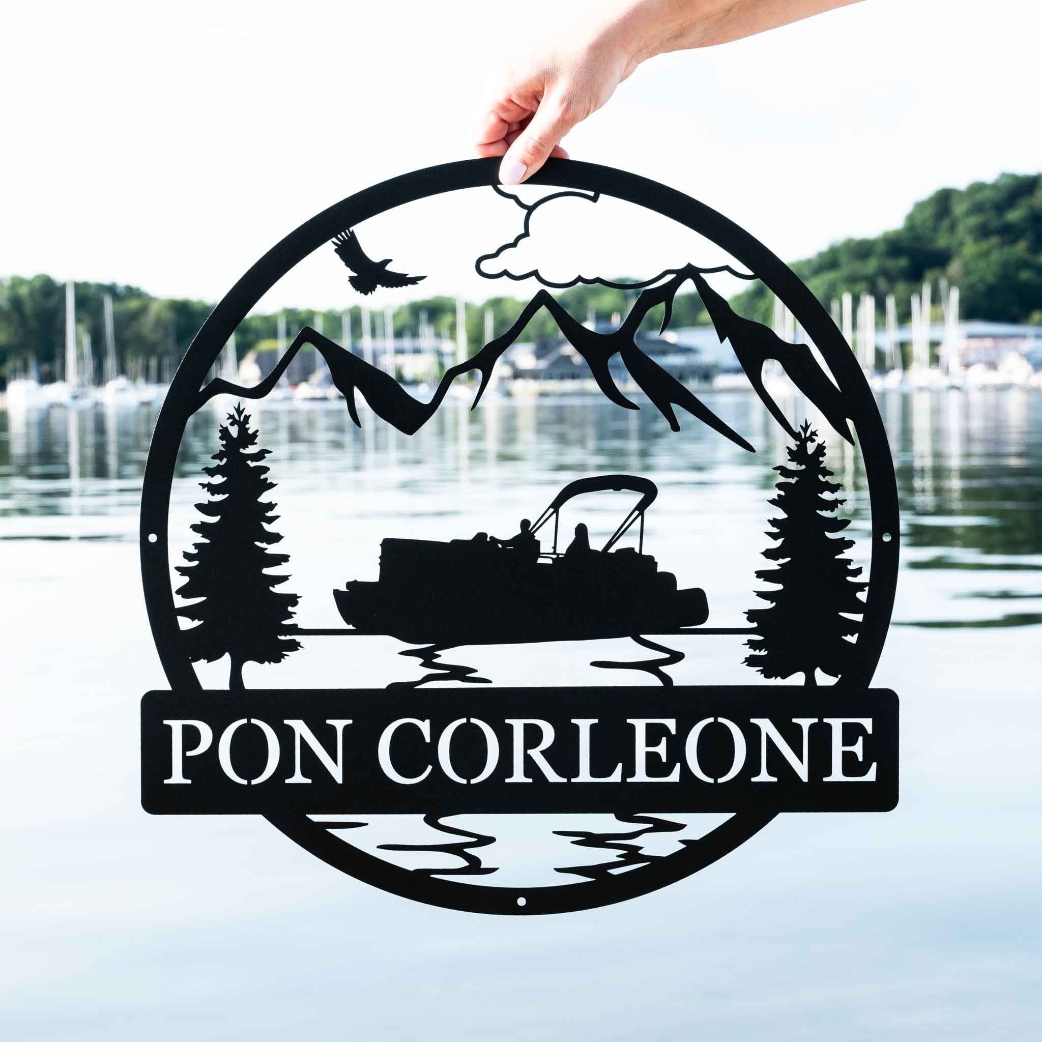 Outdoor Pontoon Name Sign | Boat Decor | Garage Shed Dock Sign ...