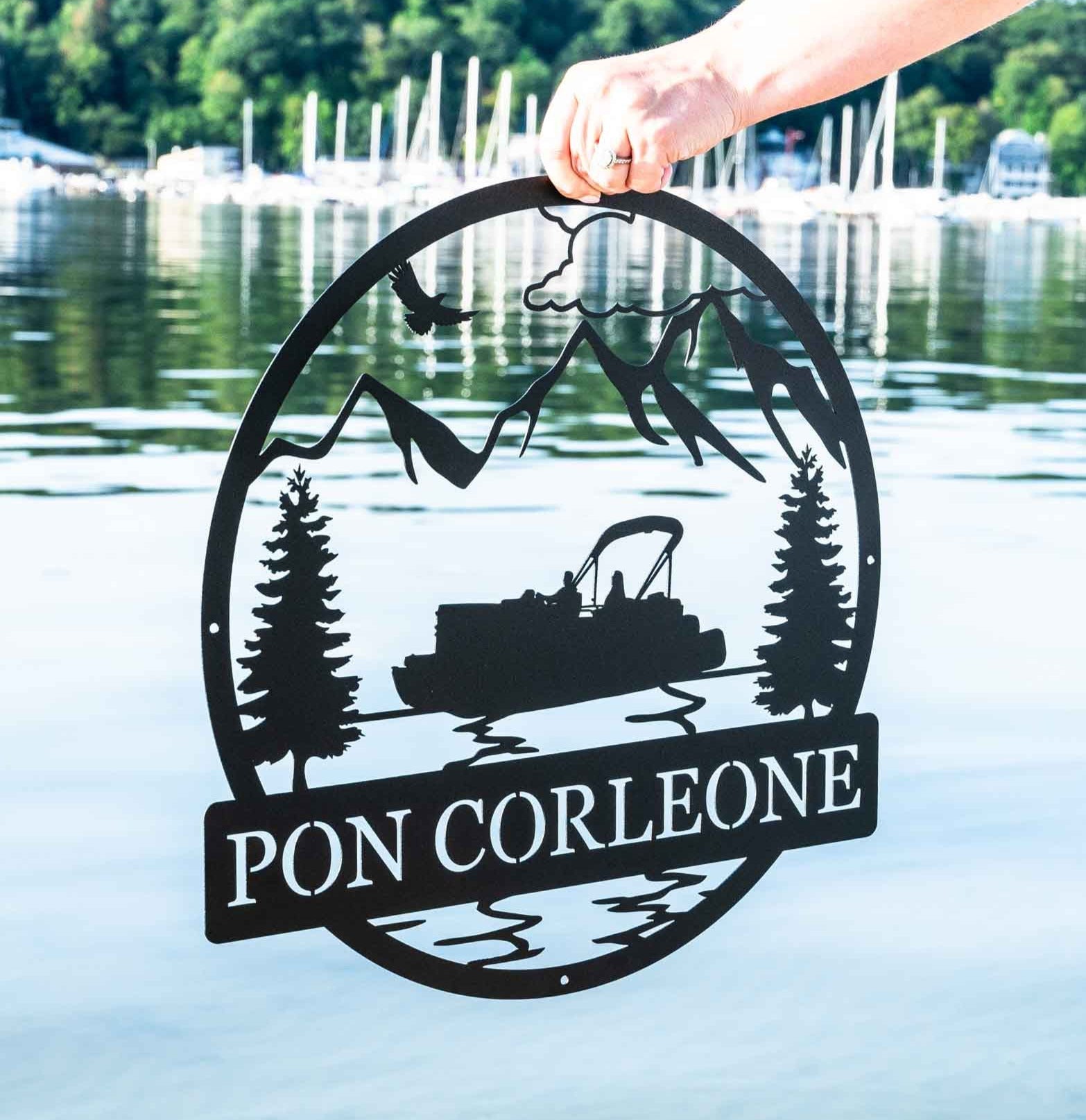 Outdoor Pontoon Name Sign | Boat Decor | Garage Shed Dock Sign ...