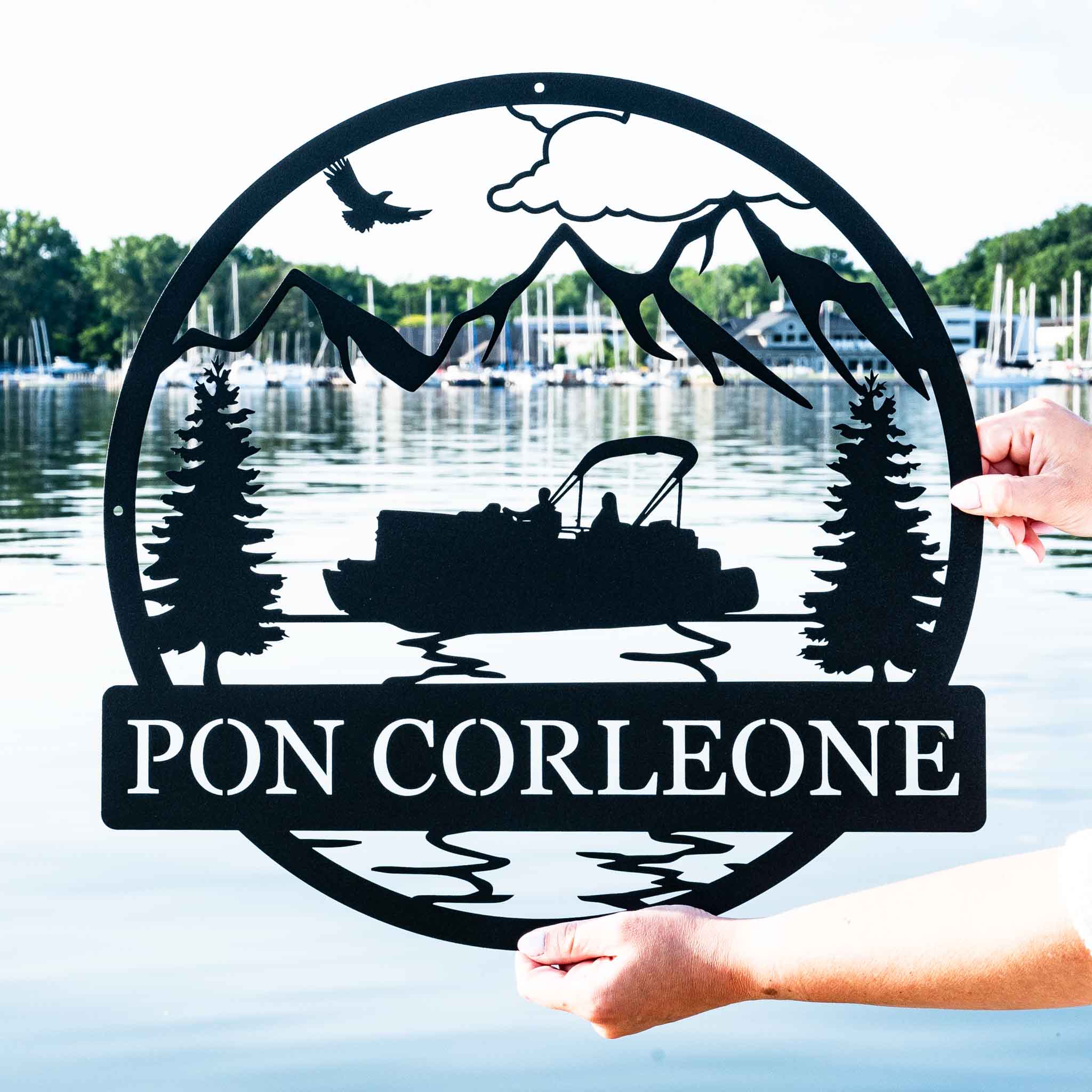Outdoor Pontoon Name Sign | Boat Decor | Garage Shed Dock Sign ...
