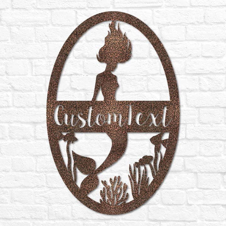 Personalized Metal Oval Mermaid Name Sign | Kids Room Coastal Decor ...