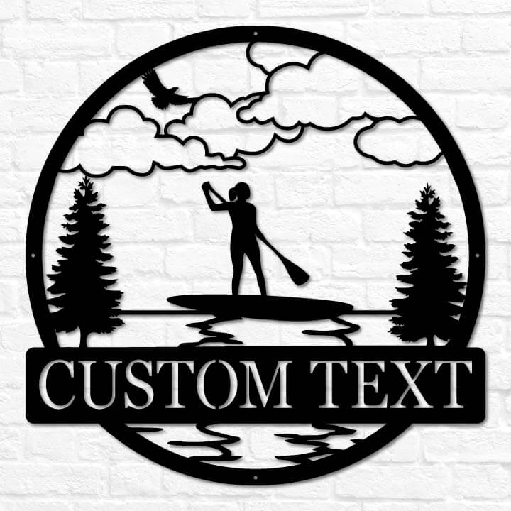 Outdoor Paddle Board Name Sign | Cottage Lake House Cabin Gift Decor ...
