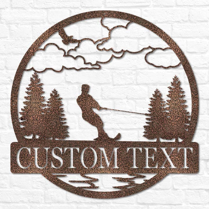 Custom Outdoor Water Skiing Sign | Water Sports Home Garage Boat Decor ...