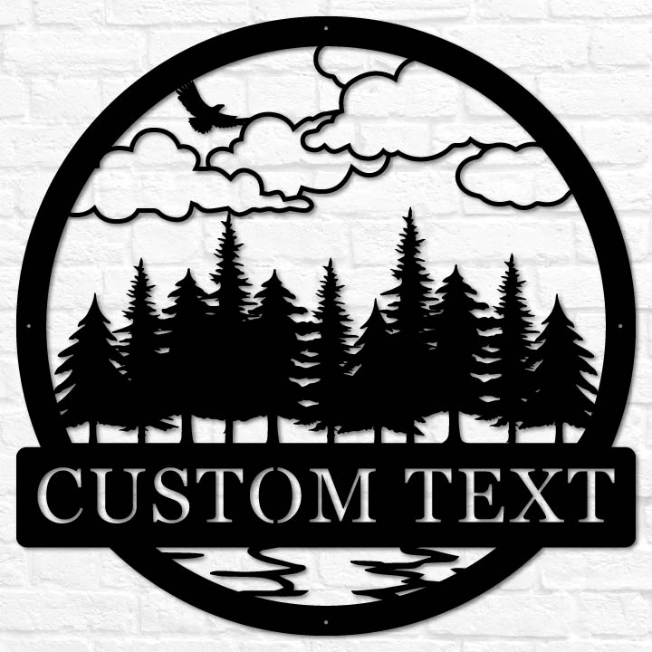 Outdoor Tree Line Name Sign | Custom Cabin Home Decor | Gift for Dad ...