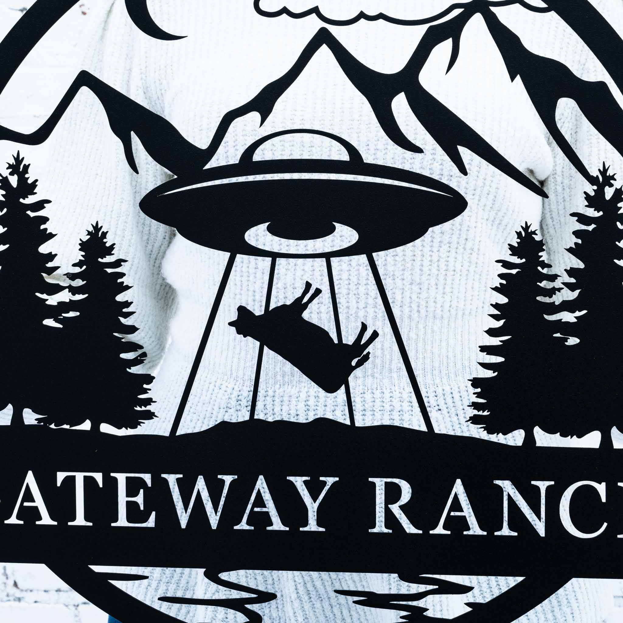 UFO Outdoor Decor | Alien Cow Abduction Wall Art | Custom Scifi ...