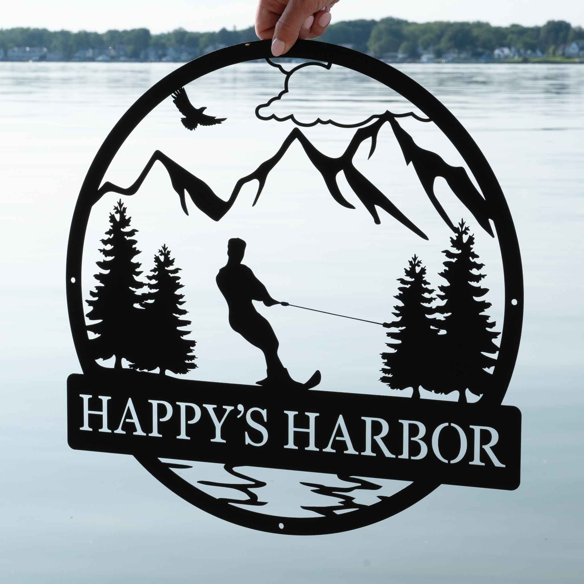Custom Outdoor Water Skiing Sign | Water Sports Home Garage Boat Decor ...