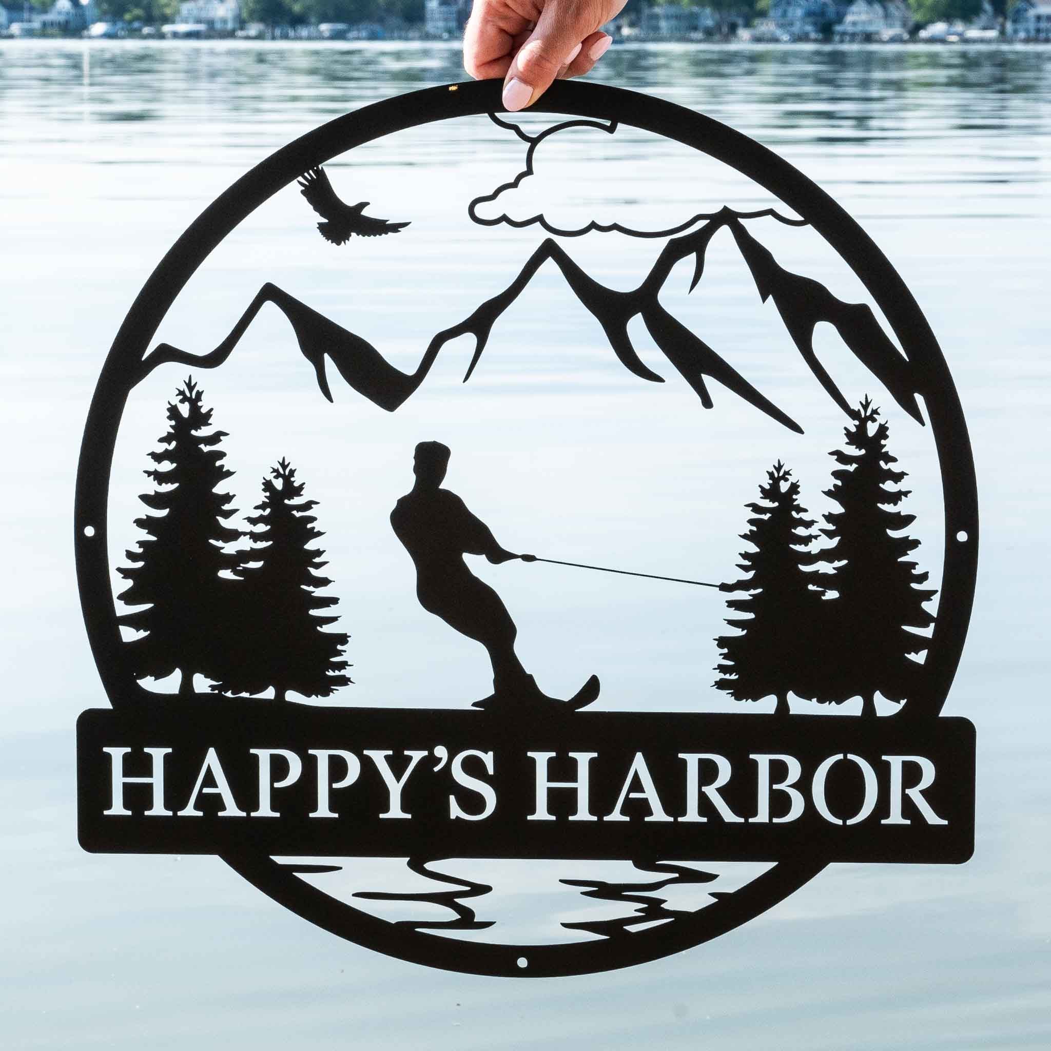 Custom Outdoor Water Skiing Sign | Water Sports Home Garage Boat Decor ...