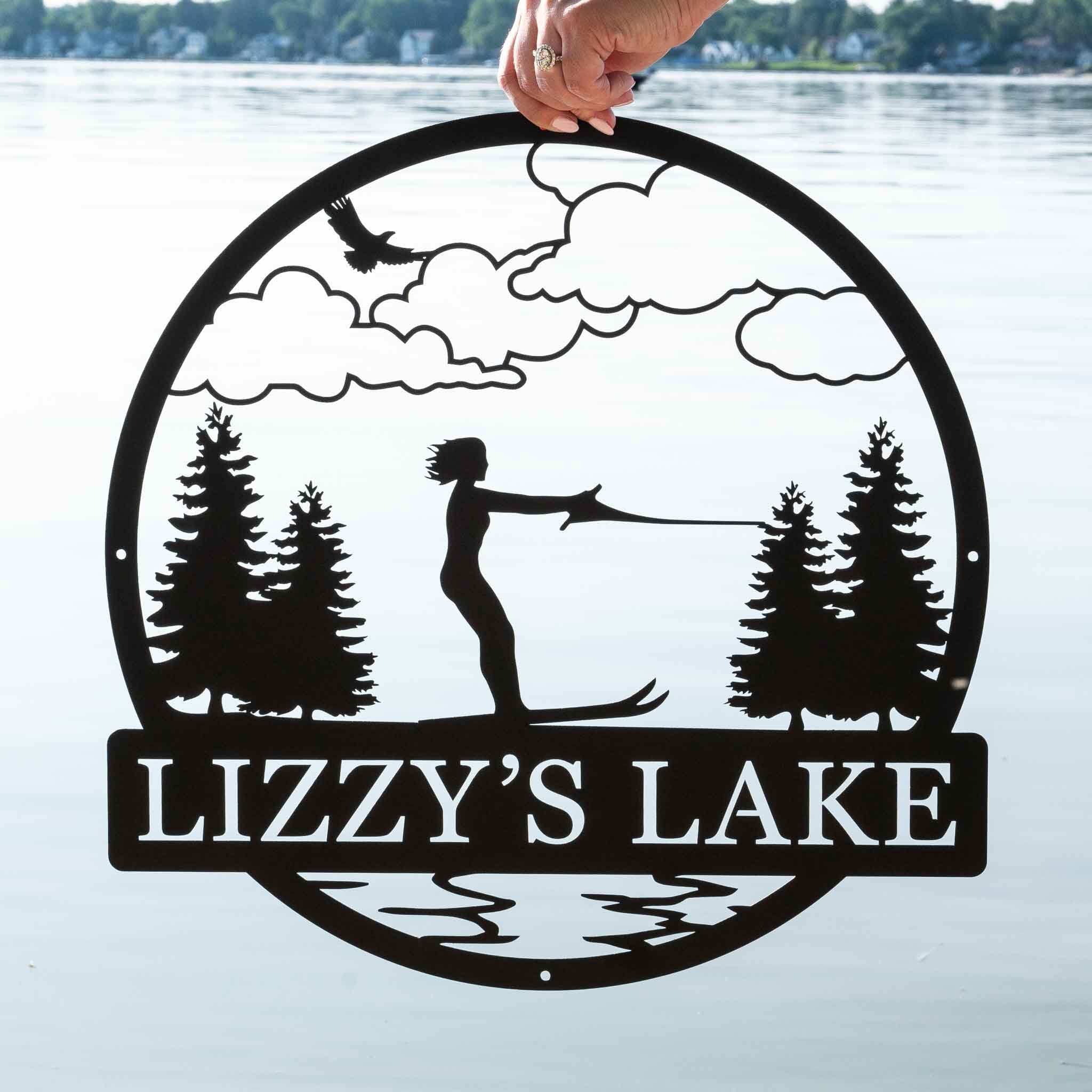 Custom Outdoor Water Skiing Sign | Water Sports Home Garage Boat Decor ...