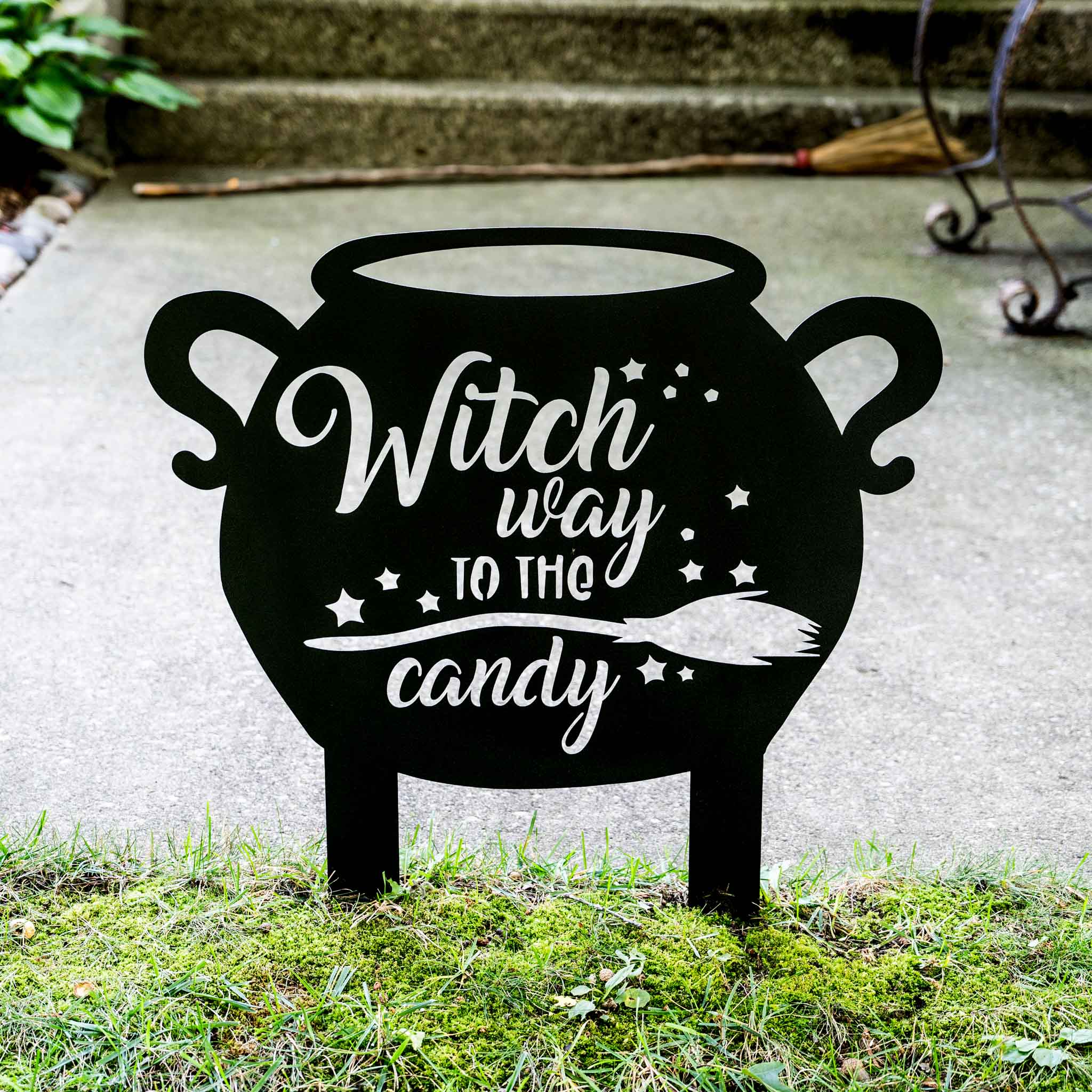 Witch Way to the Candy Halloween Yard Sign | Outdoor Halloween Decor ...