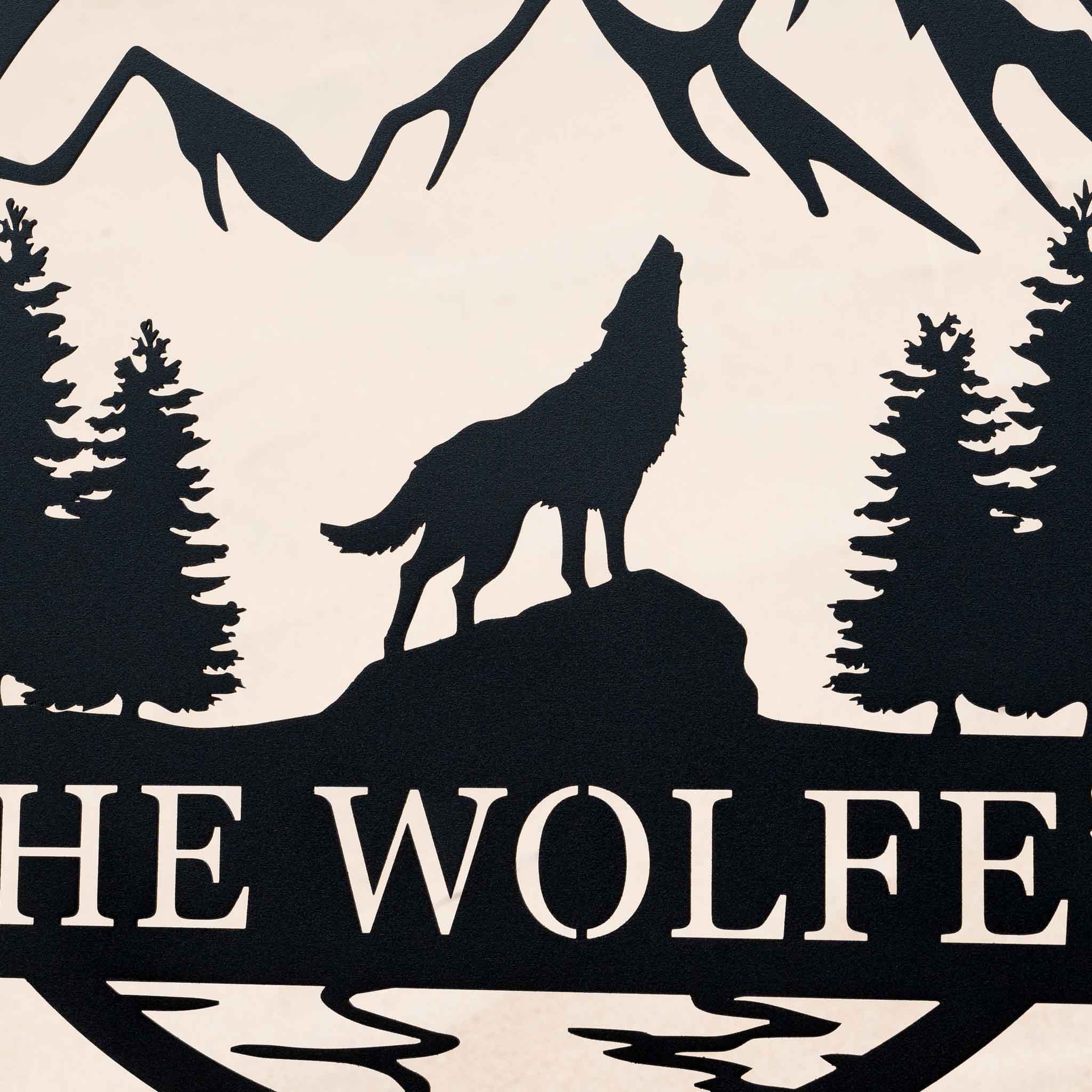 Custom Outdoor Wolf Name Sign | Wilflife Rustic Cabin Outdoor Decor ...