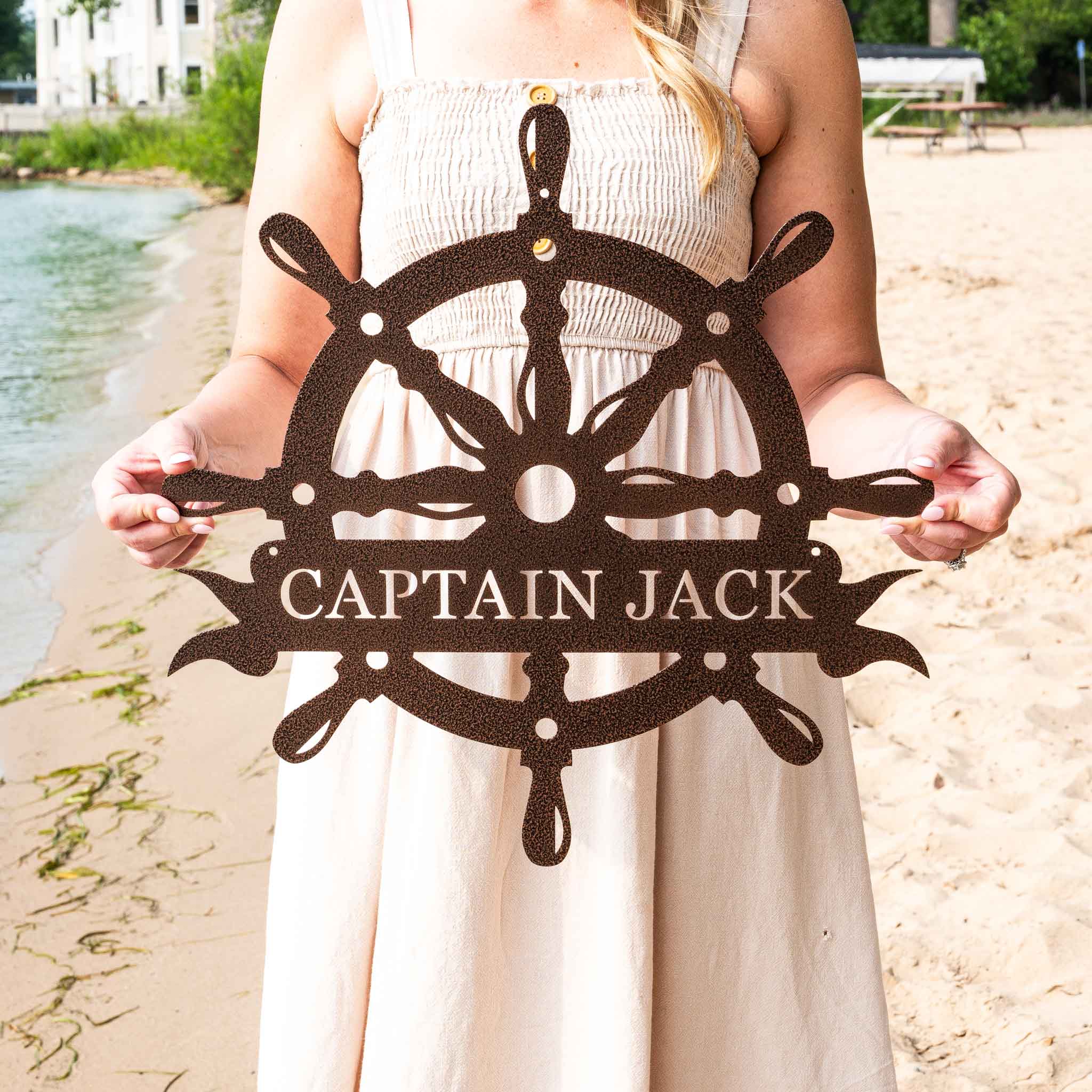 Ship Wheel Monogram | Boat Decor | Beach Decor | Lake House Decor ...