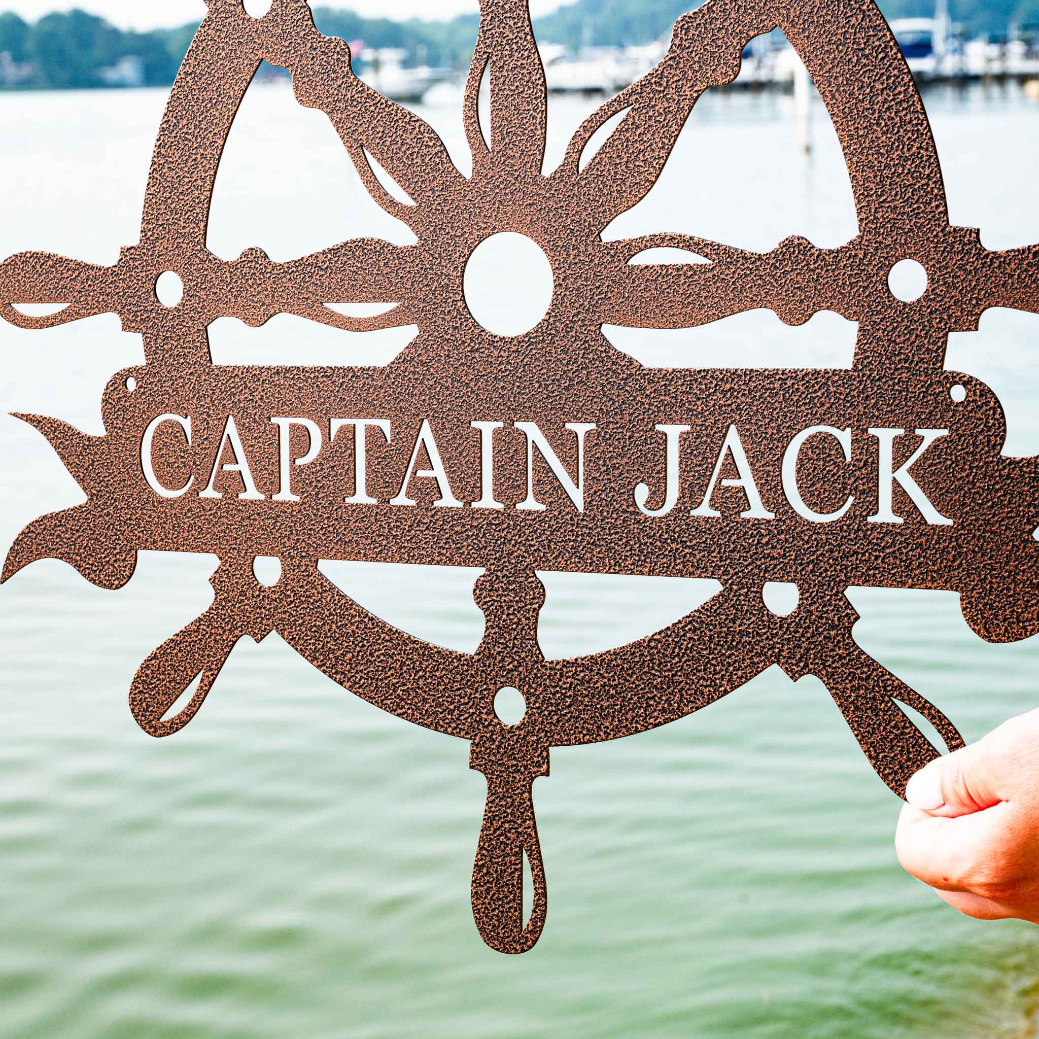 Ship Wheel Monogram | Boat Decor | Beach Decor | Lake House Decor ...