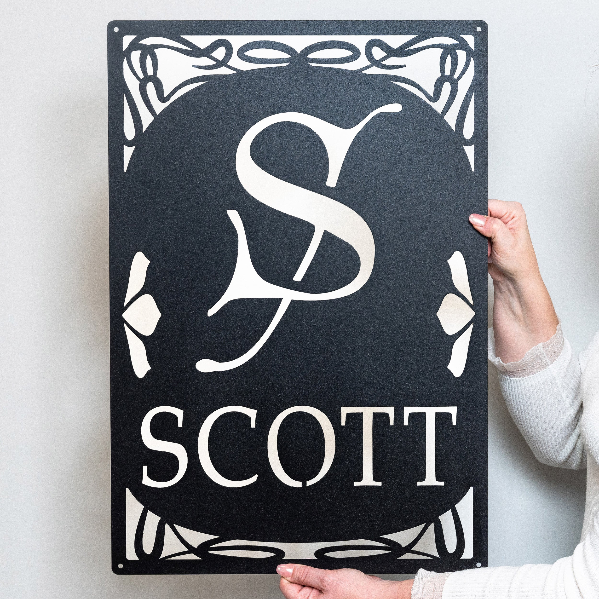Art Nouveau Letter Last Name Sign | Personalized Wedding Gift or Decor ...