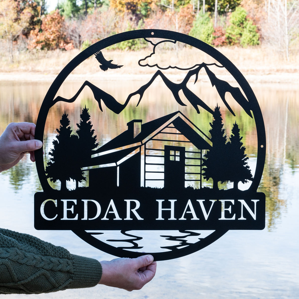 Outdoor Cabin Name Sign | Nature Wall Decor | Hunting Cabin Home Decor ...