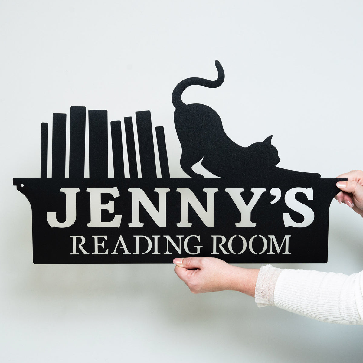 Personalized Cat Library Name Sign | Book Lover Gift | Bookish Decor ...