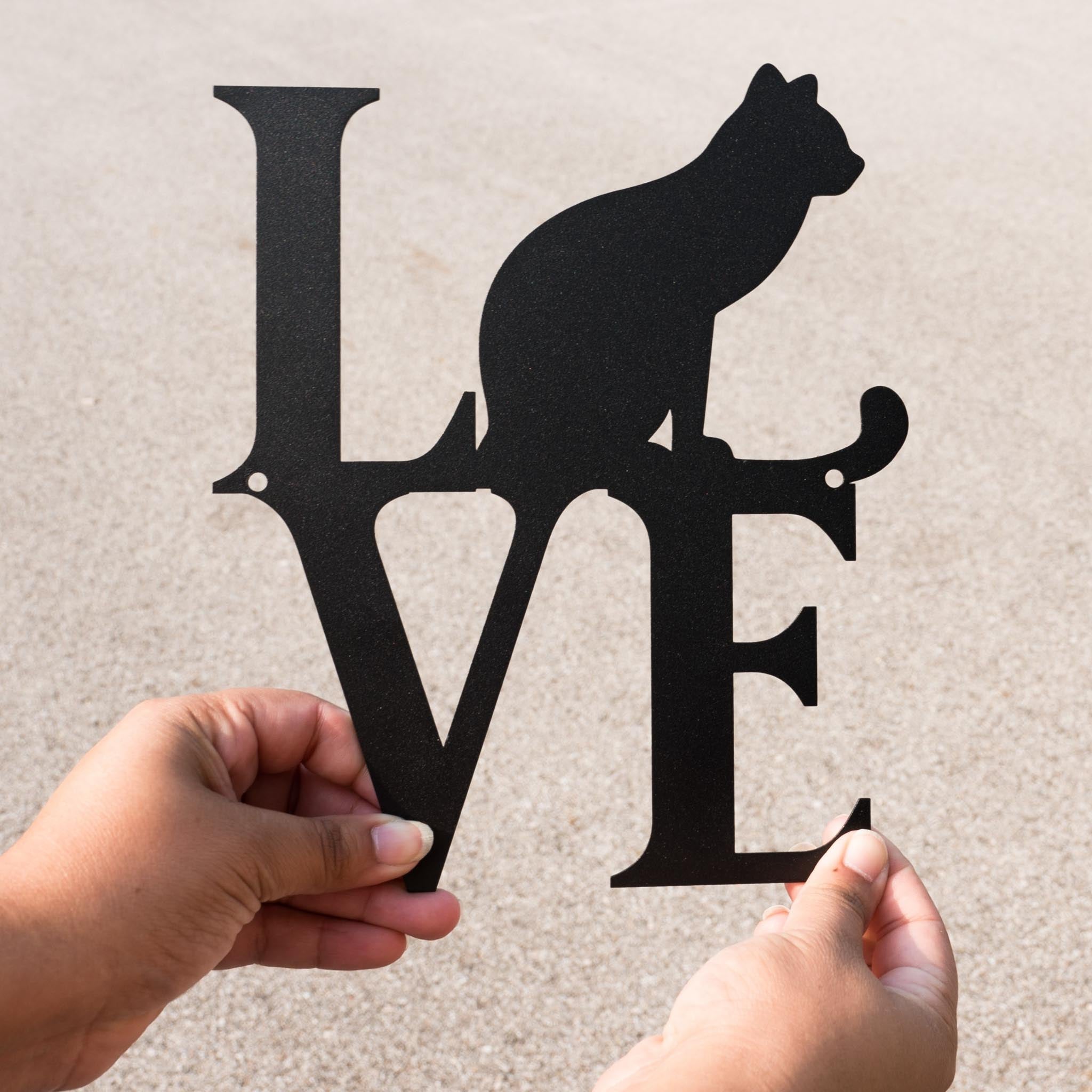 Metal Cat Love Wall Art | Cat Home Decor | Gift for Cat Lovers ...