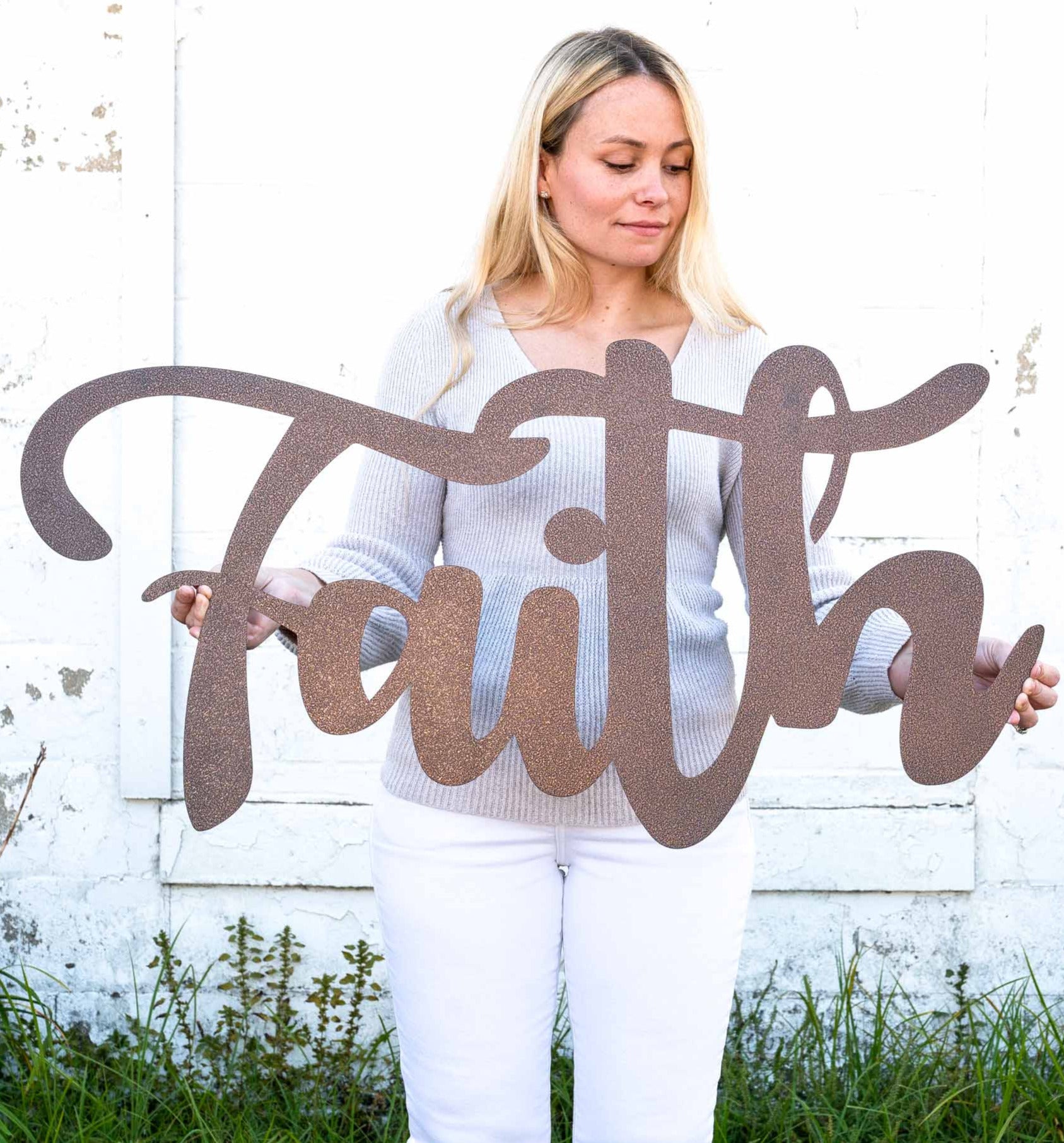 Metal Faith Word Wall Art | Religious Christian Church Home Decor ...