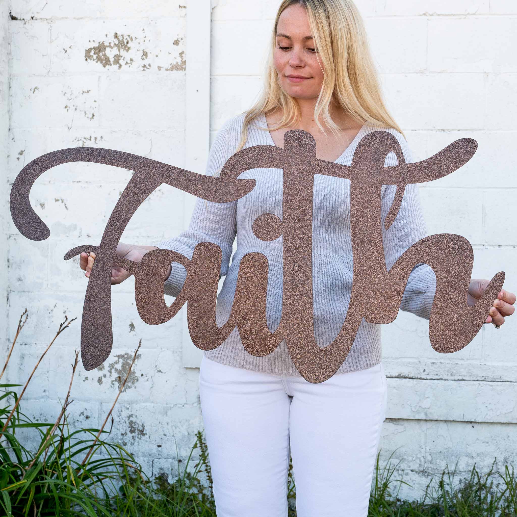 Metal Faith Word Wall Art | Religious Christian Church Home Decor ...
