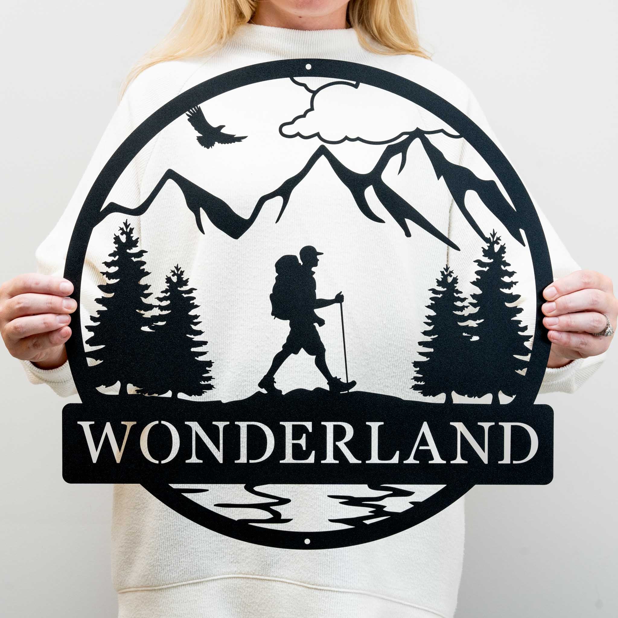 Metal Outdoor Hiker Name Sign | Cabin Cottage Decor | Hiker Gift ...