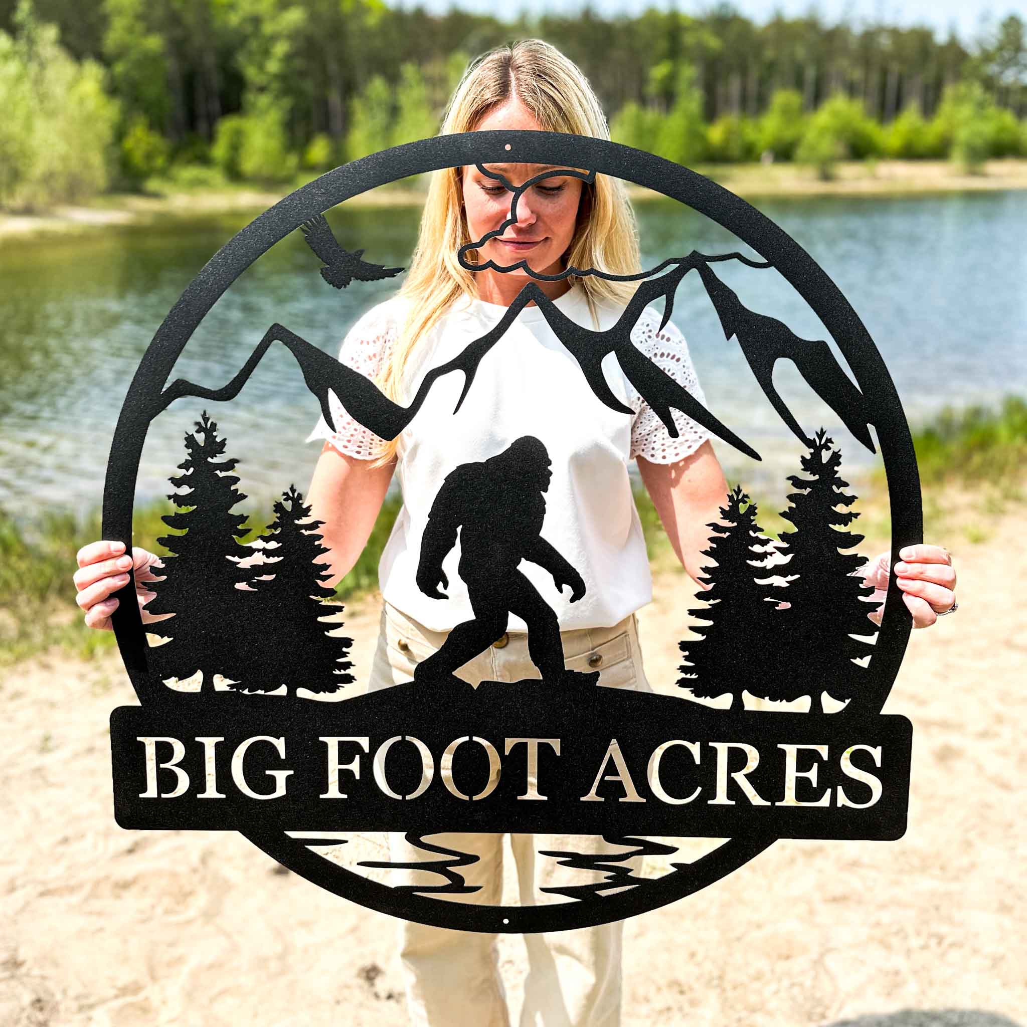 Sasquatch Outdoor Name Sign | Mountain Wall Art | Cabin Decor ...