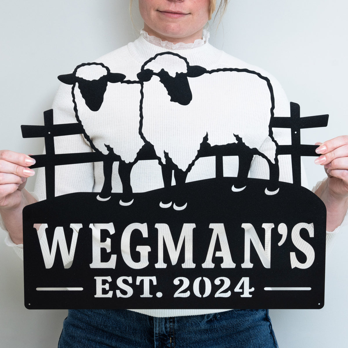 Custom Metal Sheep Farm Name Sign | Homestead Outdoor Farm Decor ...