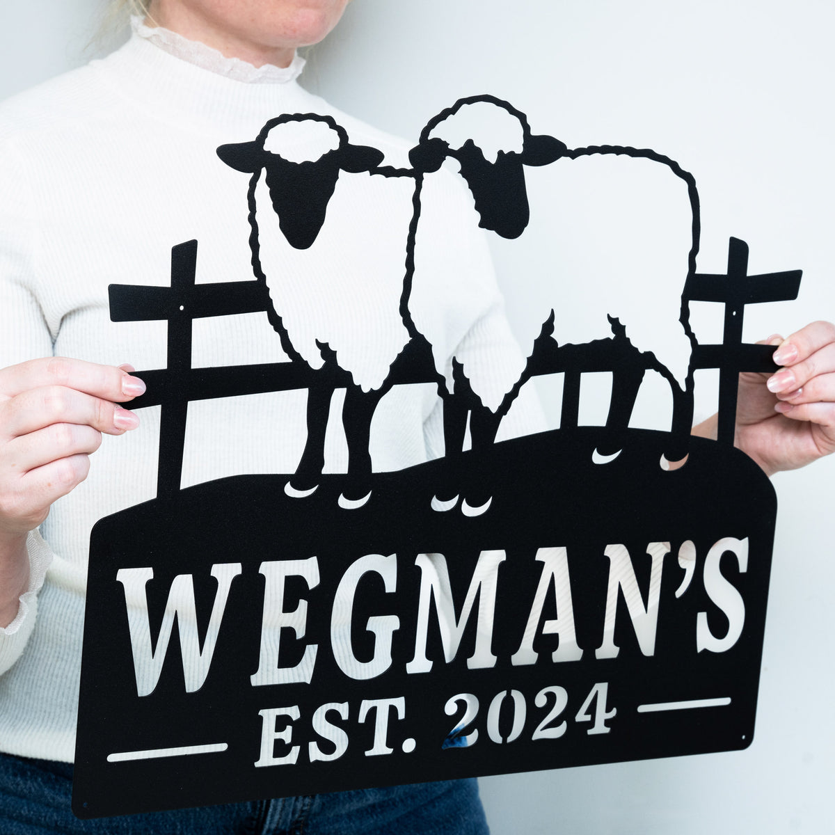 Custom Metal Sheep Farm Name Sign | Homestead Outdoor Farm Decor ...