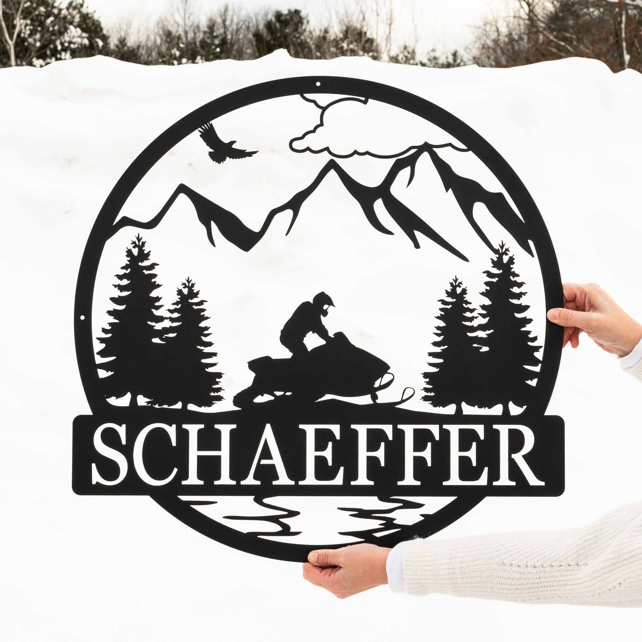 Snowmobile Outdoor Monogram | Outdoor Snowmobile Decor | Garage Sign ...
