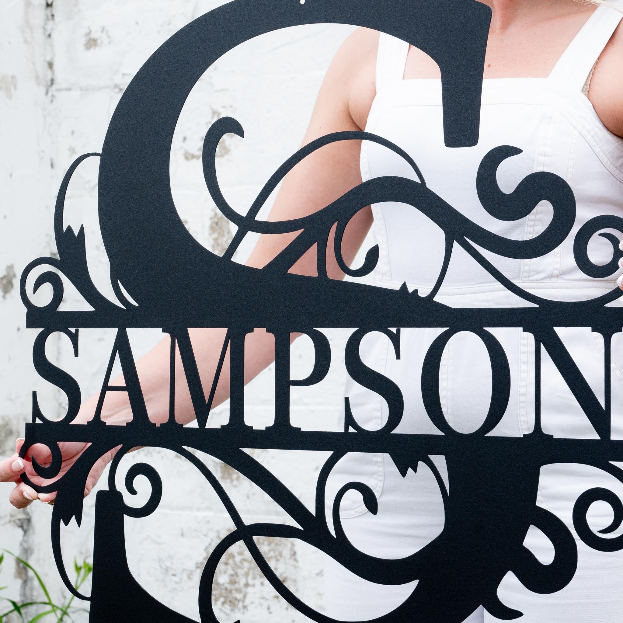 Split Letter Monogram Last Name Sign | Personalized Gift– Lakeshore ...