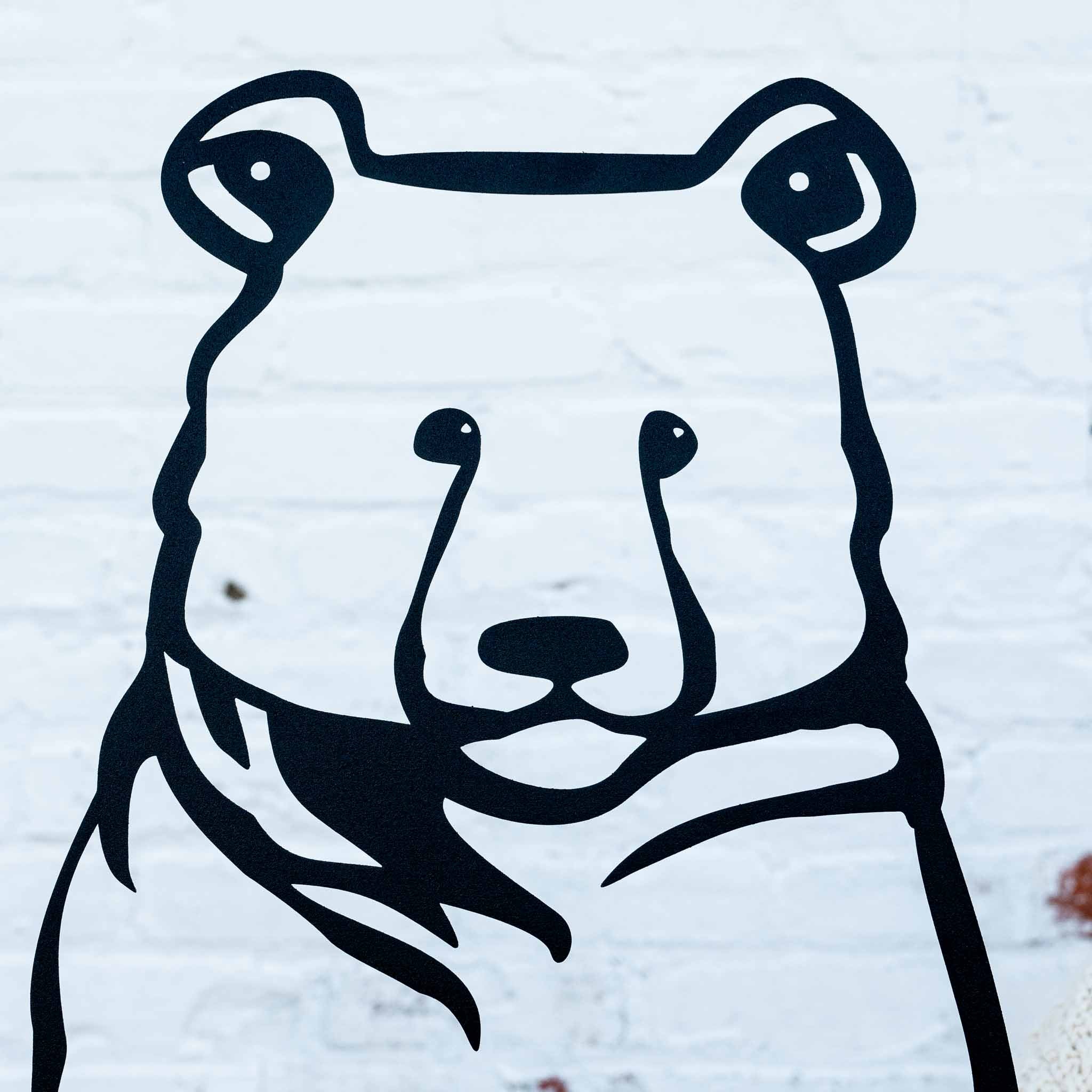 Standing Bear Monogram | Metal Black Bear Decor | Custom Bear Sign ...