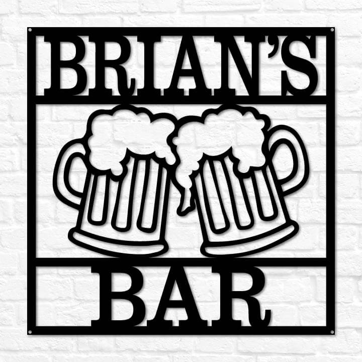 Personalized Beer Mug Bar Pub Name Sign | Custom Bar Decor– Lakeshore ...