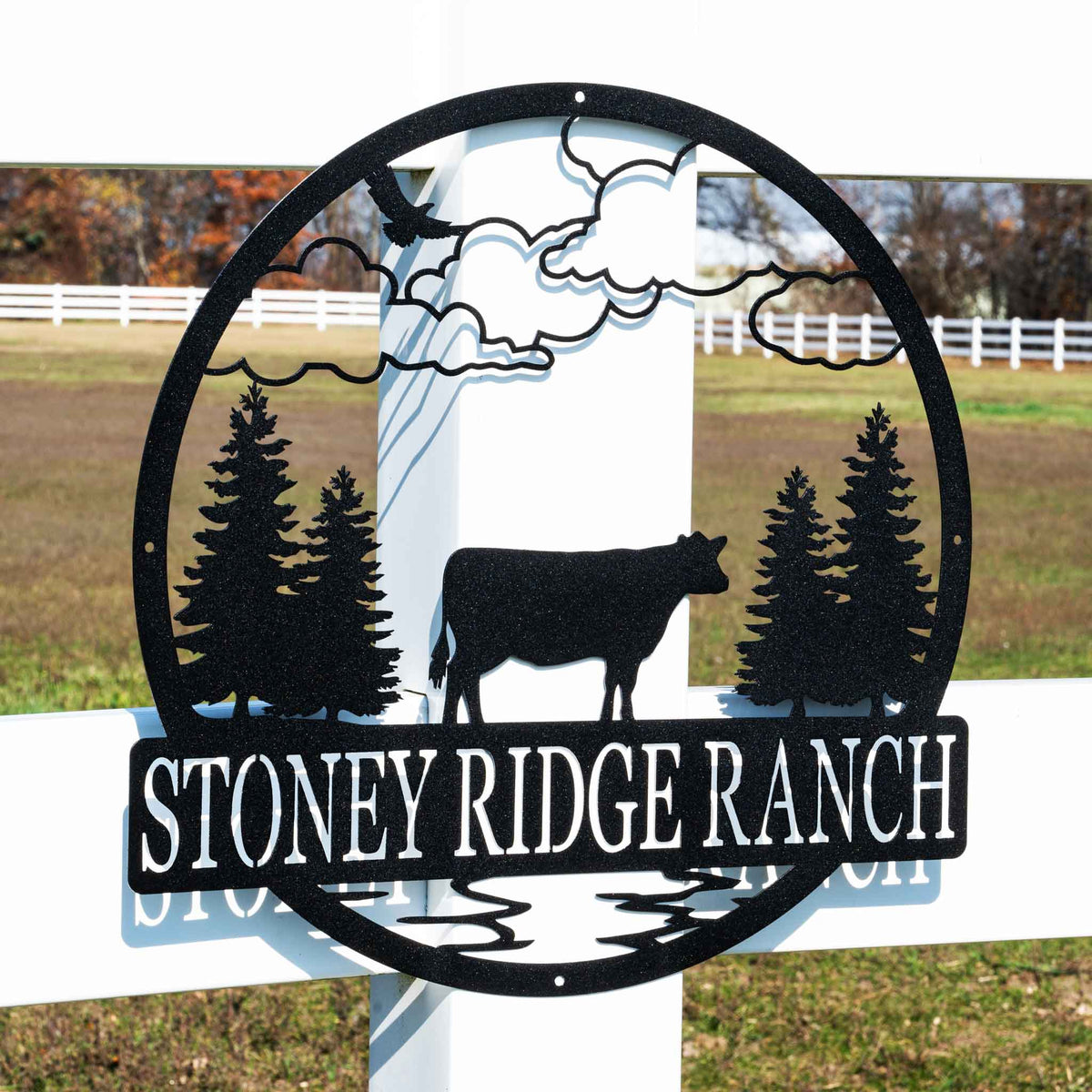 Metal Cow Outdoor Monogram | Custom Outdoor Farm Ranch Name Sign ...